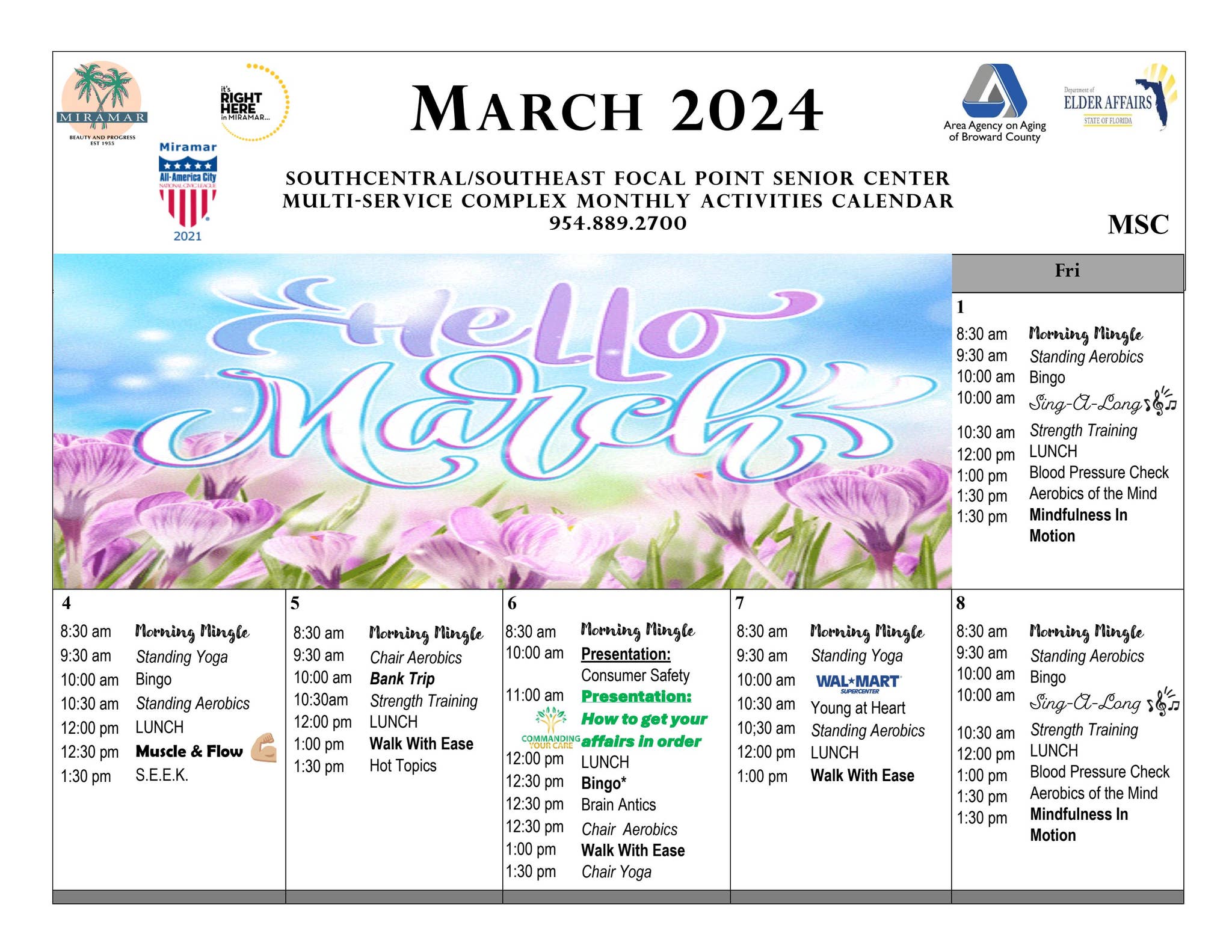 SC/SE FP MSC March Calendar by City of Miramar - Issuu