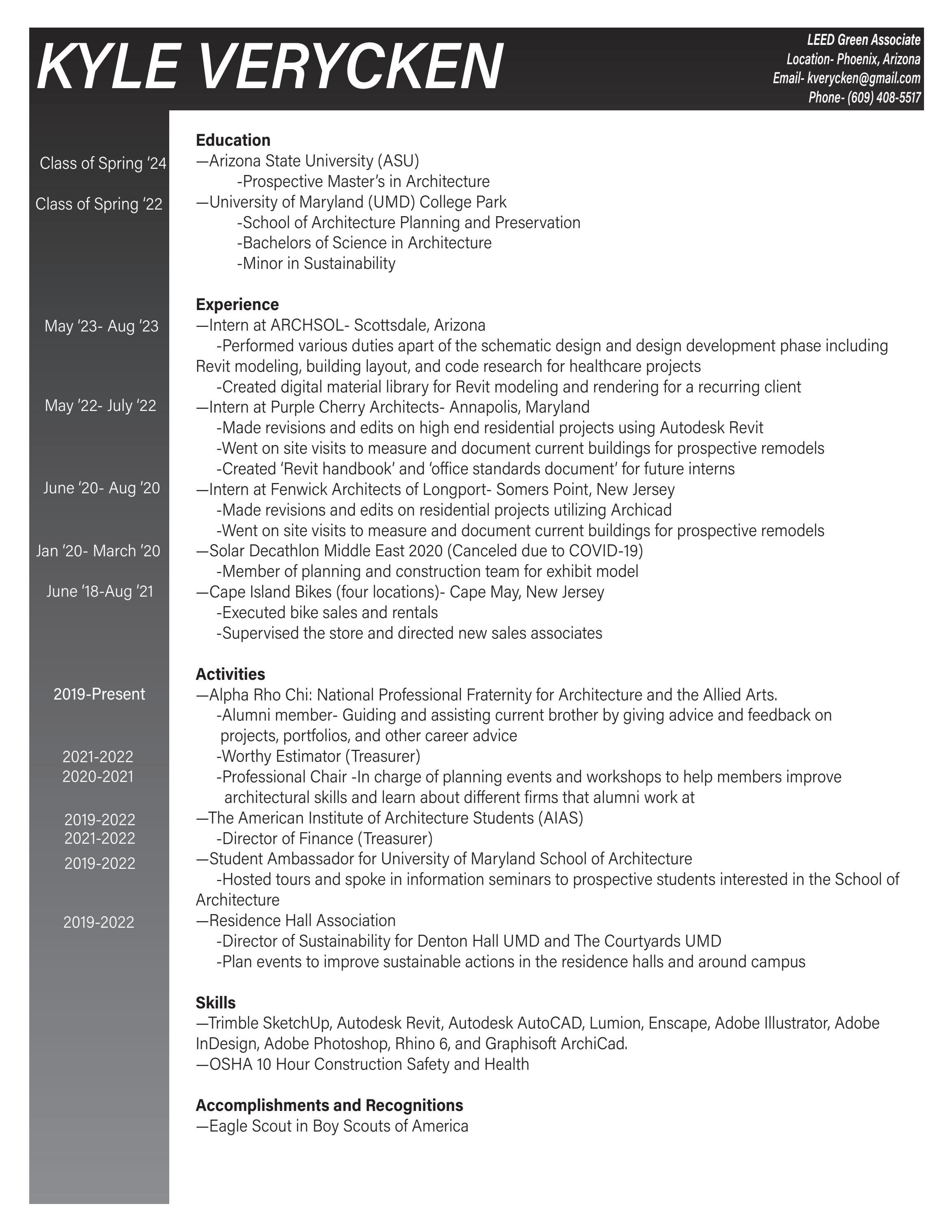 Kyle Verycken Resume by kverycken - Issuu