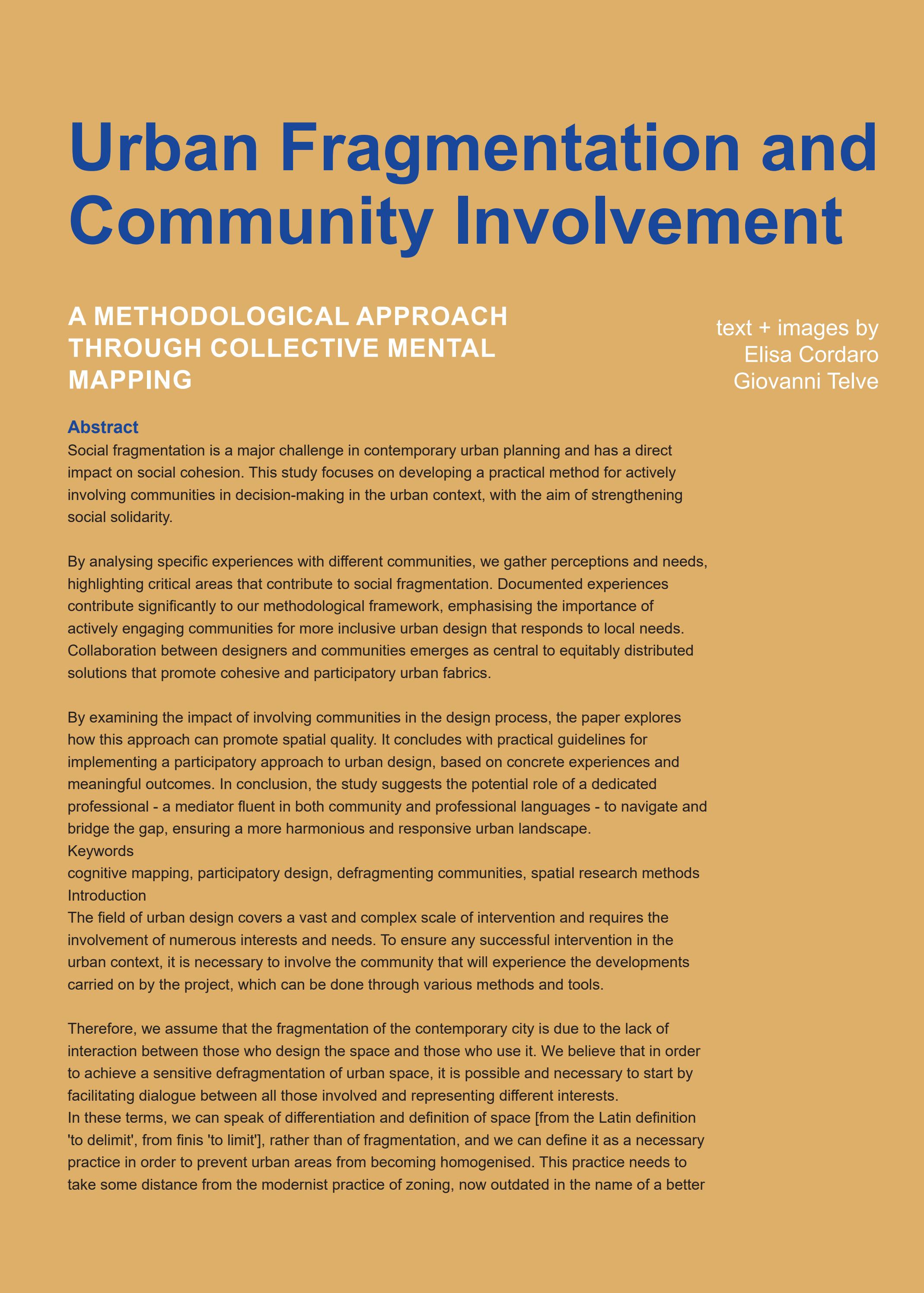 Urban Fragmentation and Community Involvement by Giovanni Telve - Issuu