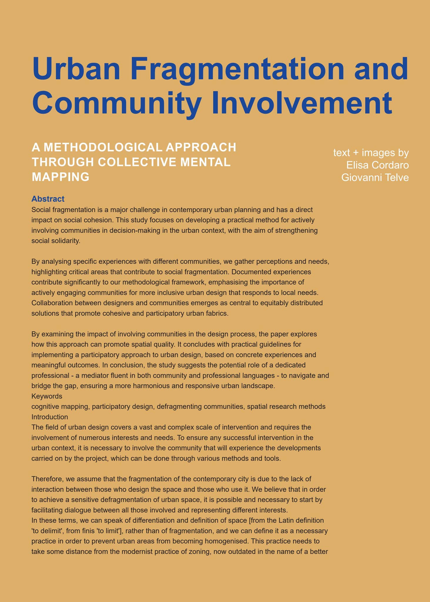 Urban Fragmentation and Community Involvement by Giovanni Telve - Issuu