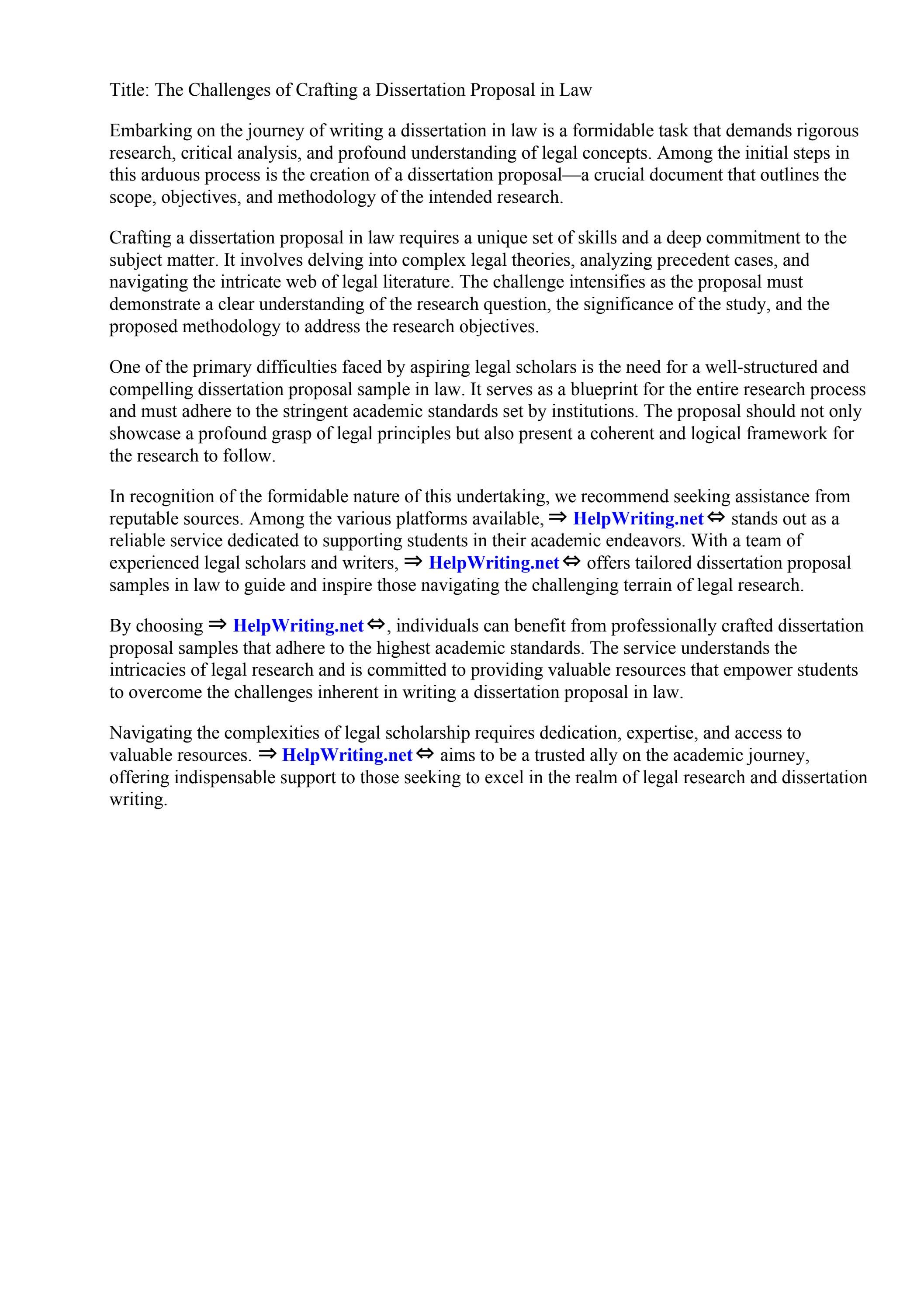 Dissertation Proposal Sample Law by Jessica Woodcock - Issuu