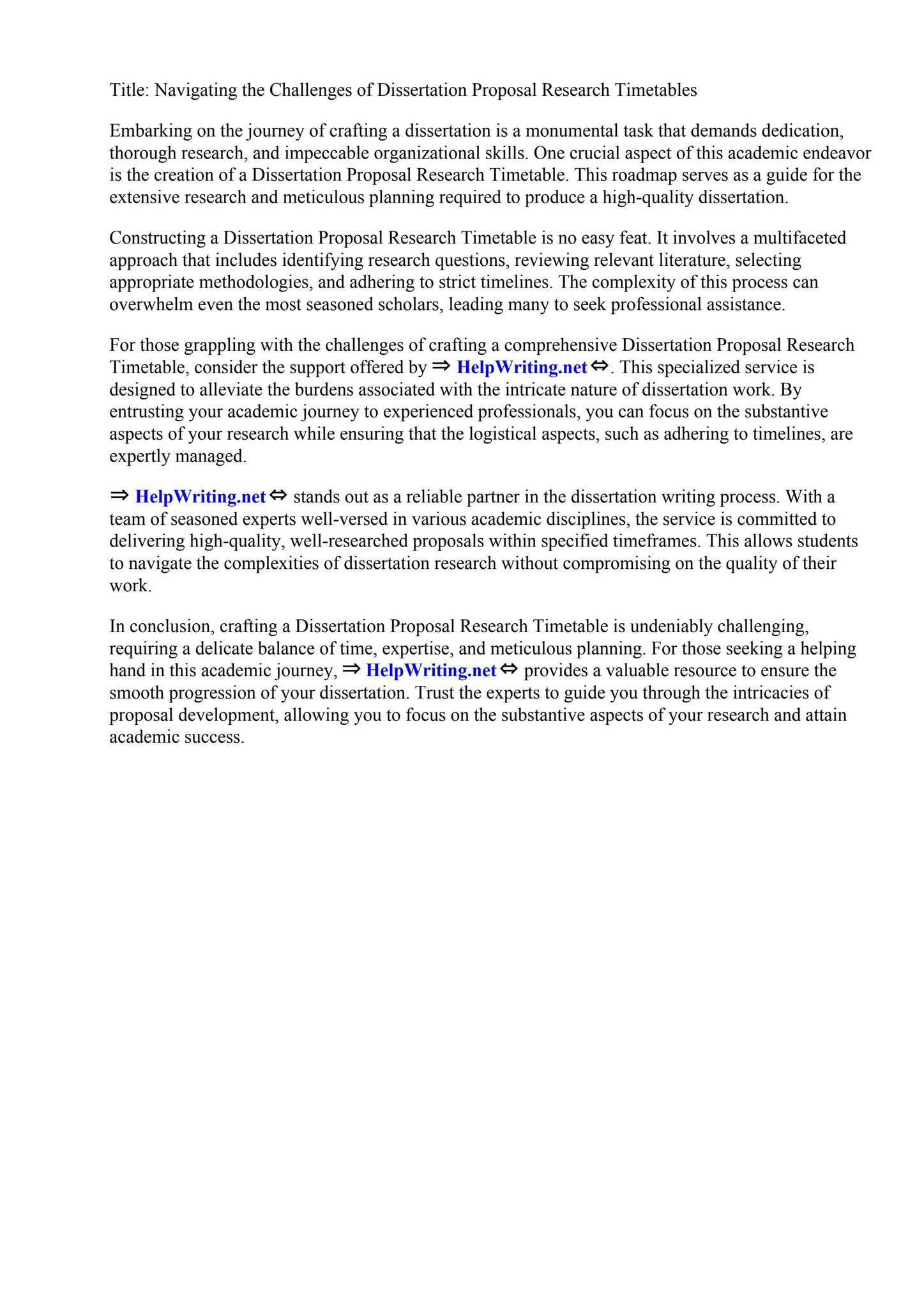 Dissertation Proposal Research Timetable by Amber Brown - Issuu