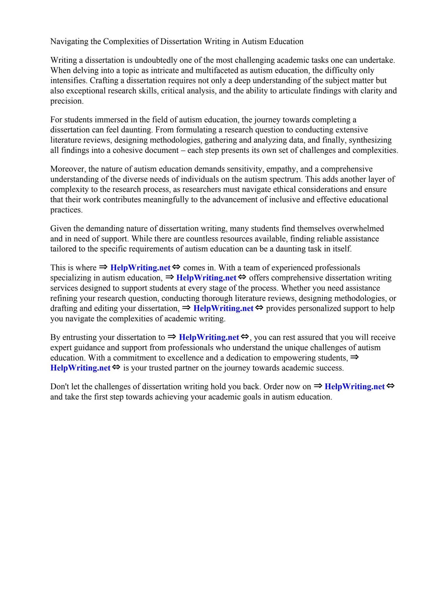 Dissertation Autism Education by Heather Williams - Issuu