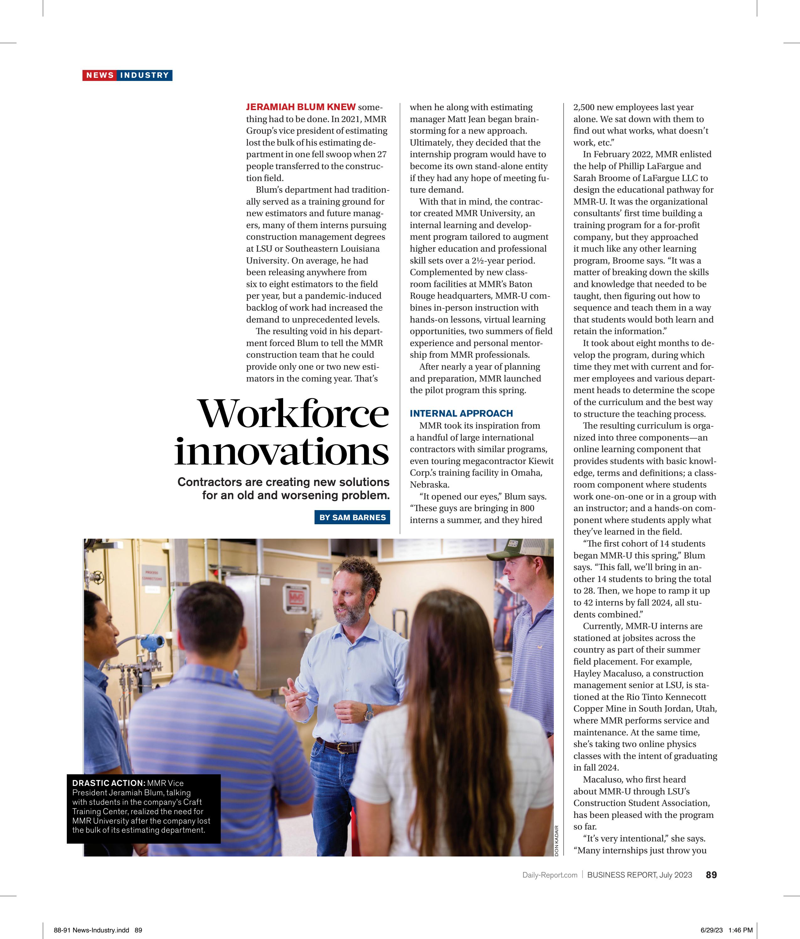 Workforce Innovations - Sam Barnes by Baton Rouge Business Report - Issuu