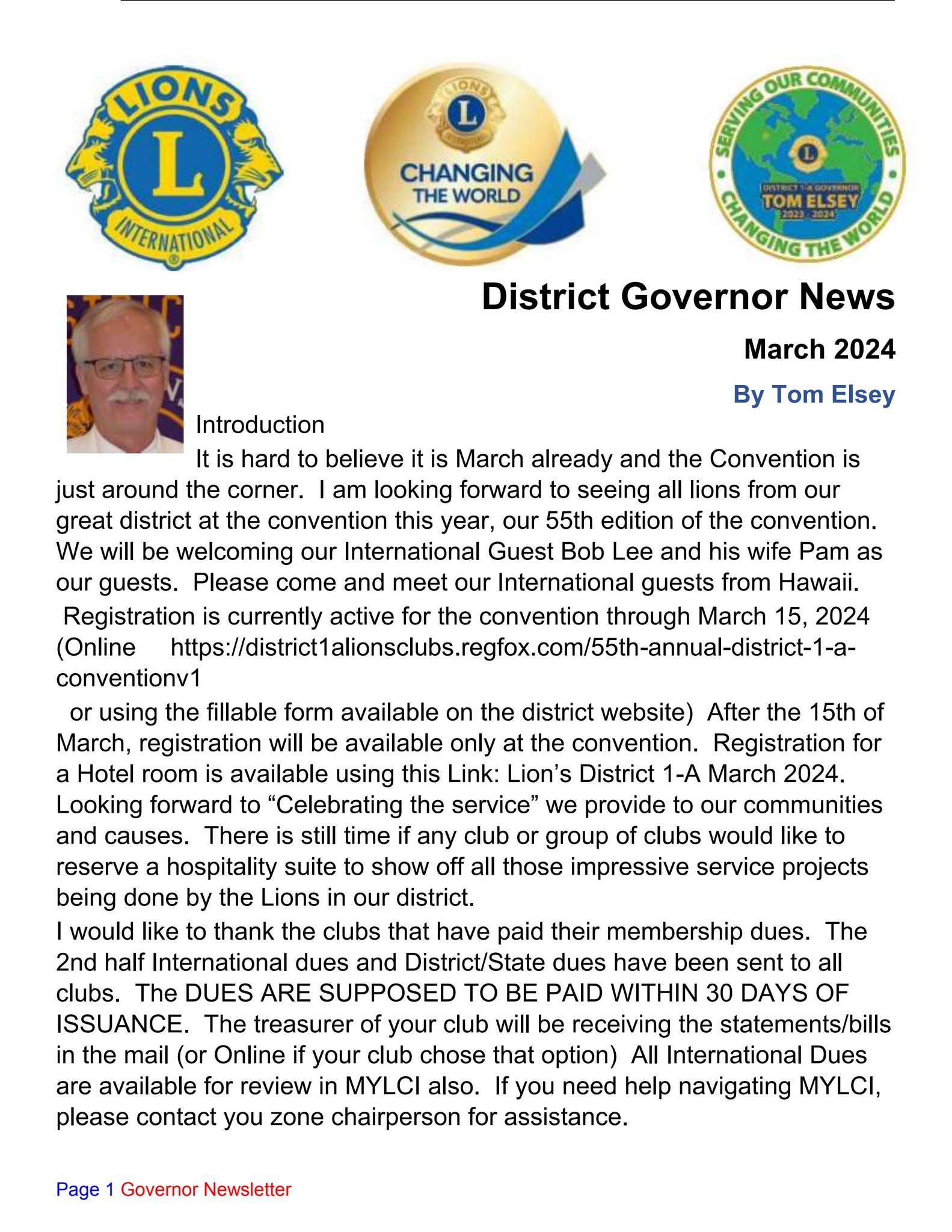 District 1A Governor Tom Elsey's Newsletter by Dr. Austin Prabhu - Issuu