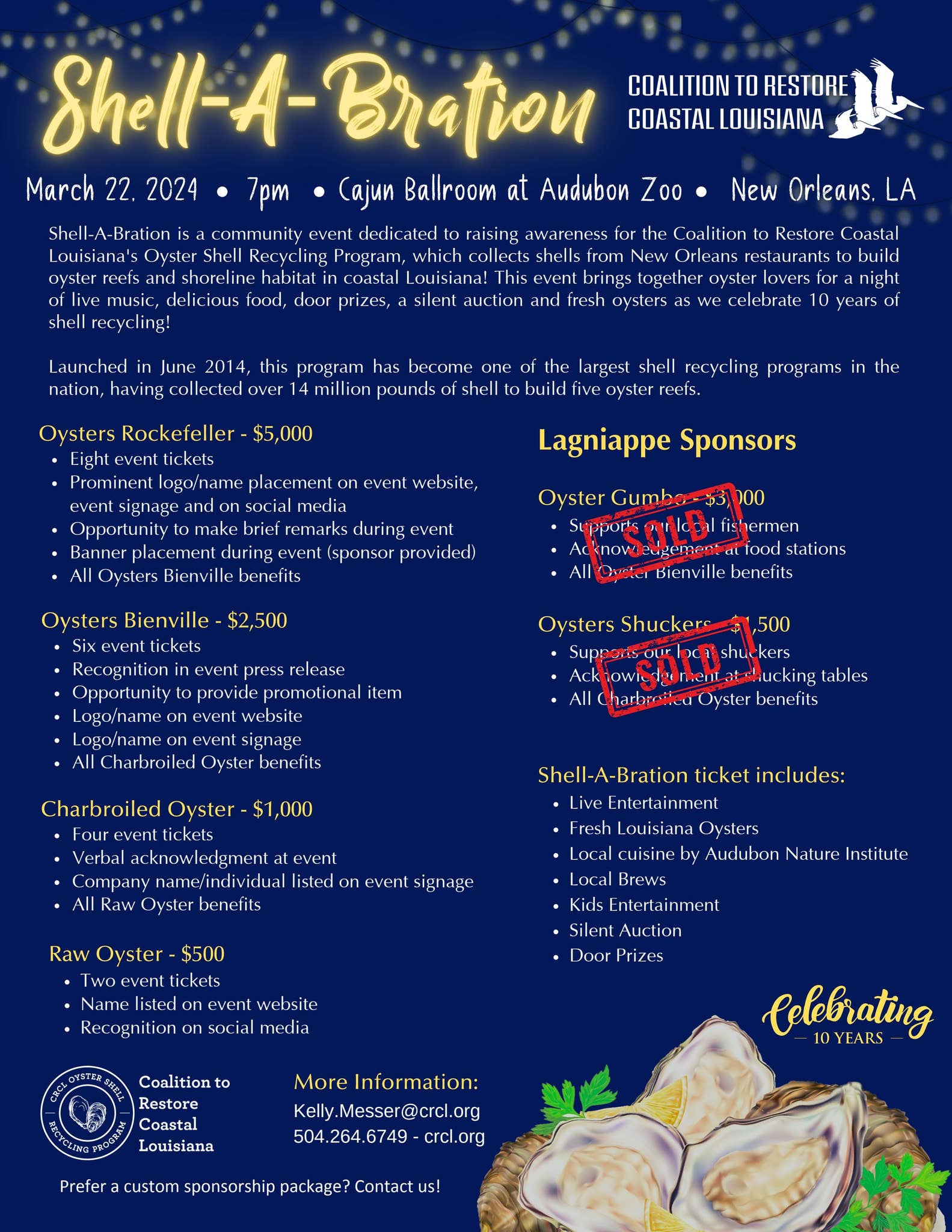 2024 Shell-A-Bration Sponsorship Opportunties by Coalition to Restore ...