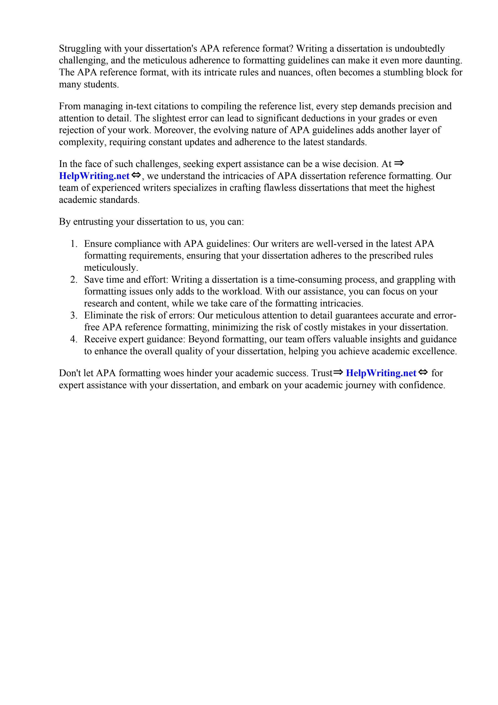 Apa Dissertation Reference Format by Isis Trabanino - Issuu