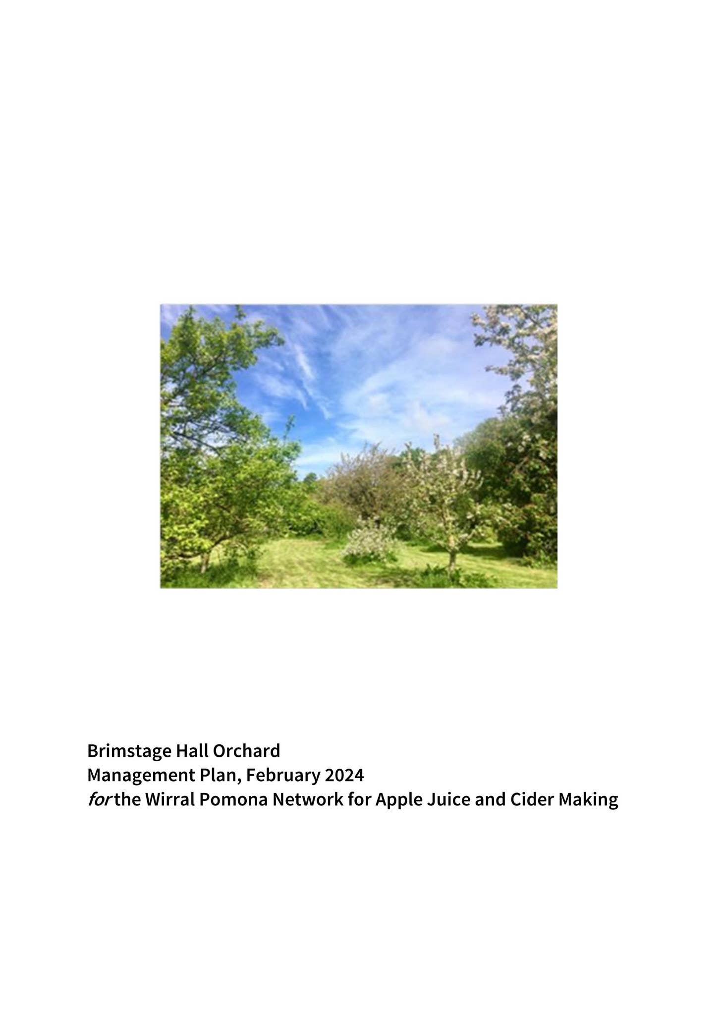 Brimstage Orchard Management Plan by PhilipDavid Ellwand - Issuu