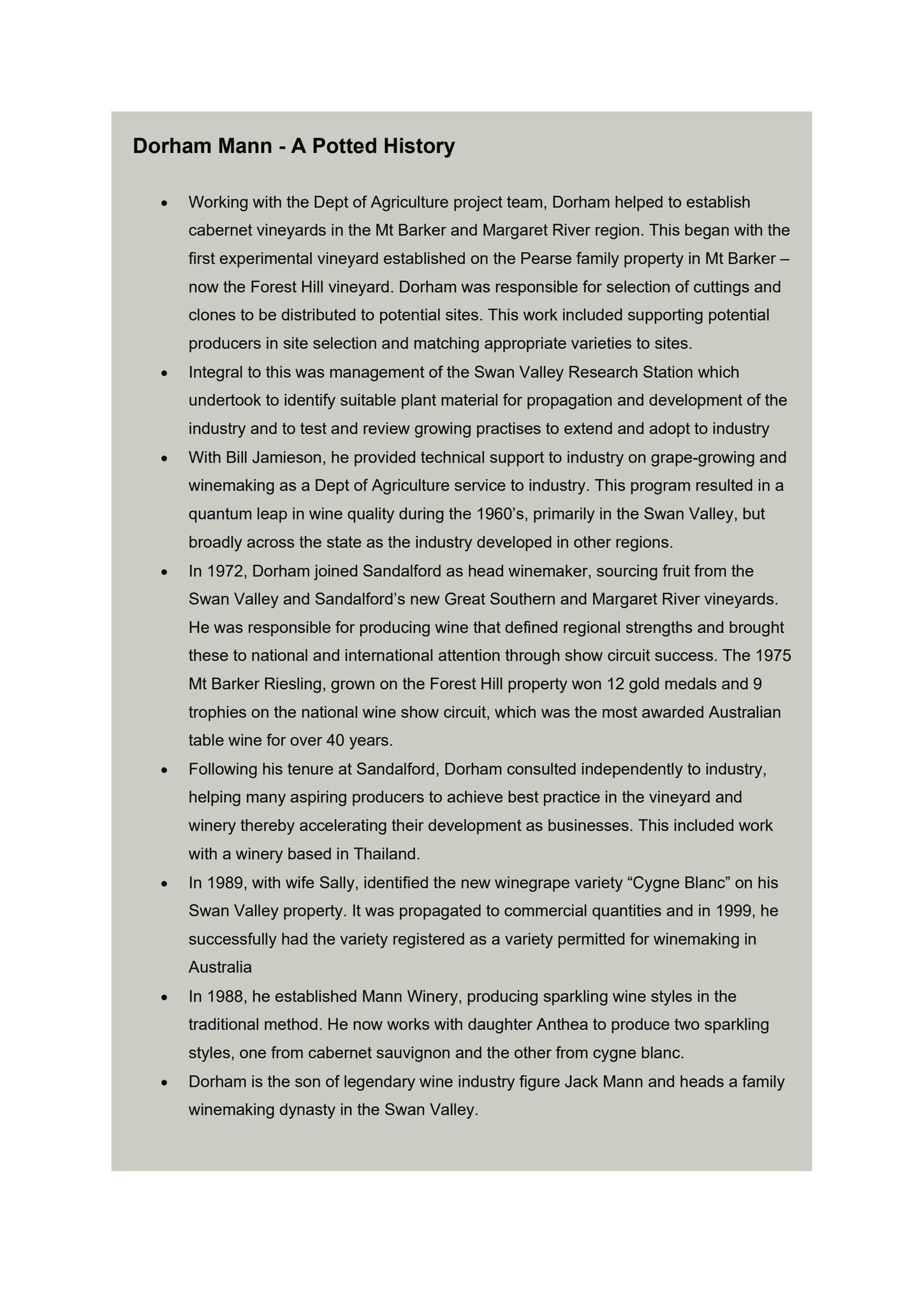 Dorham Mann Bio by Wine of WA - Issuu