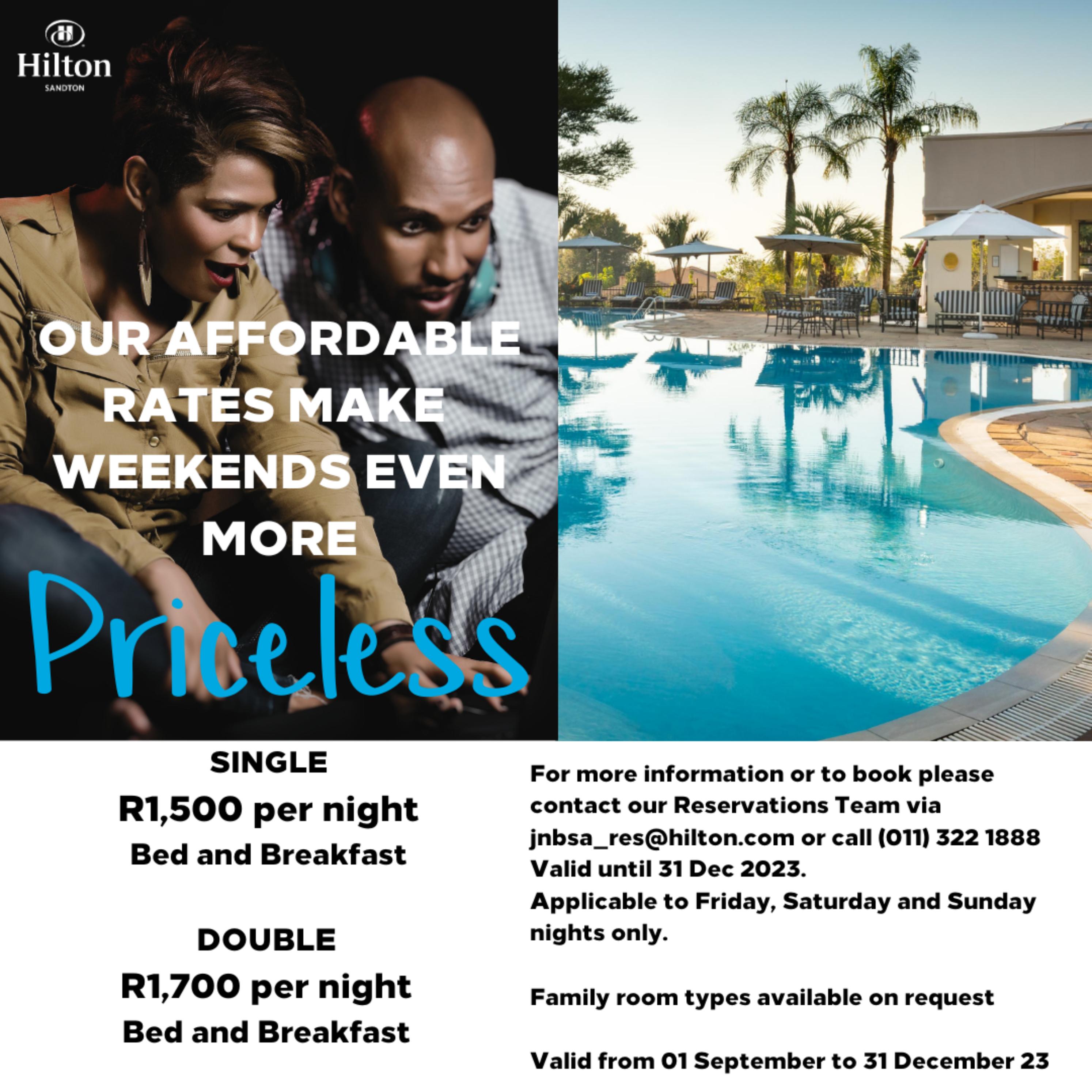 Priceless Weekends at Hilton Sandton by Hilton Sandton - Issuu