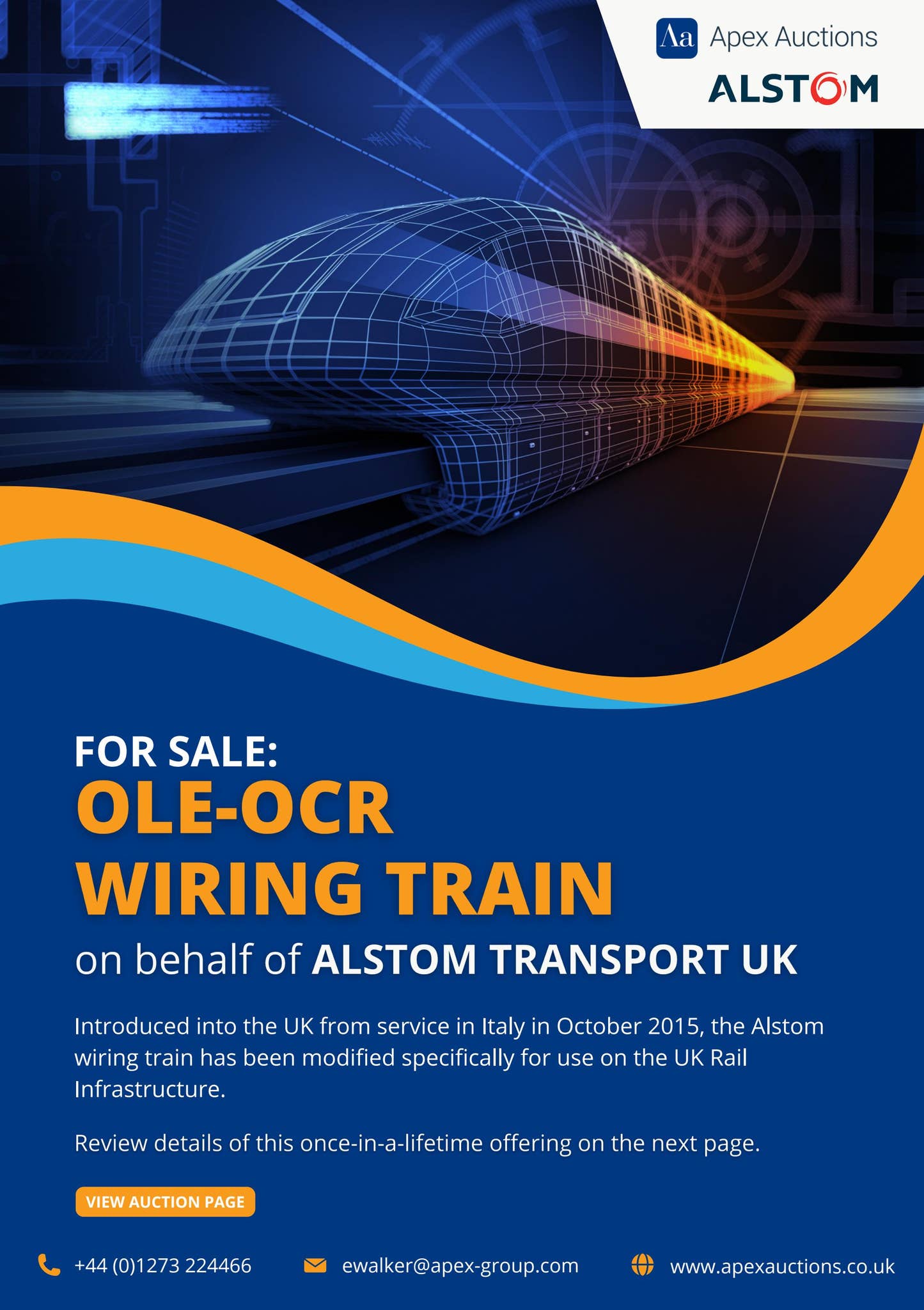 Unique opportunity to acquire OLE-OCR Wiring Train on Behalf of ALSTOM ...