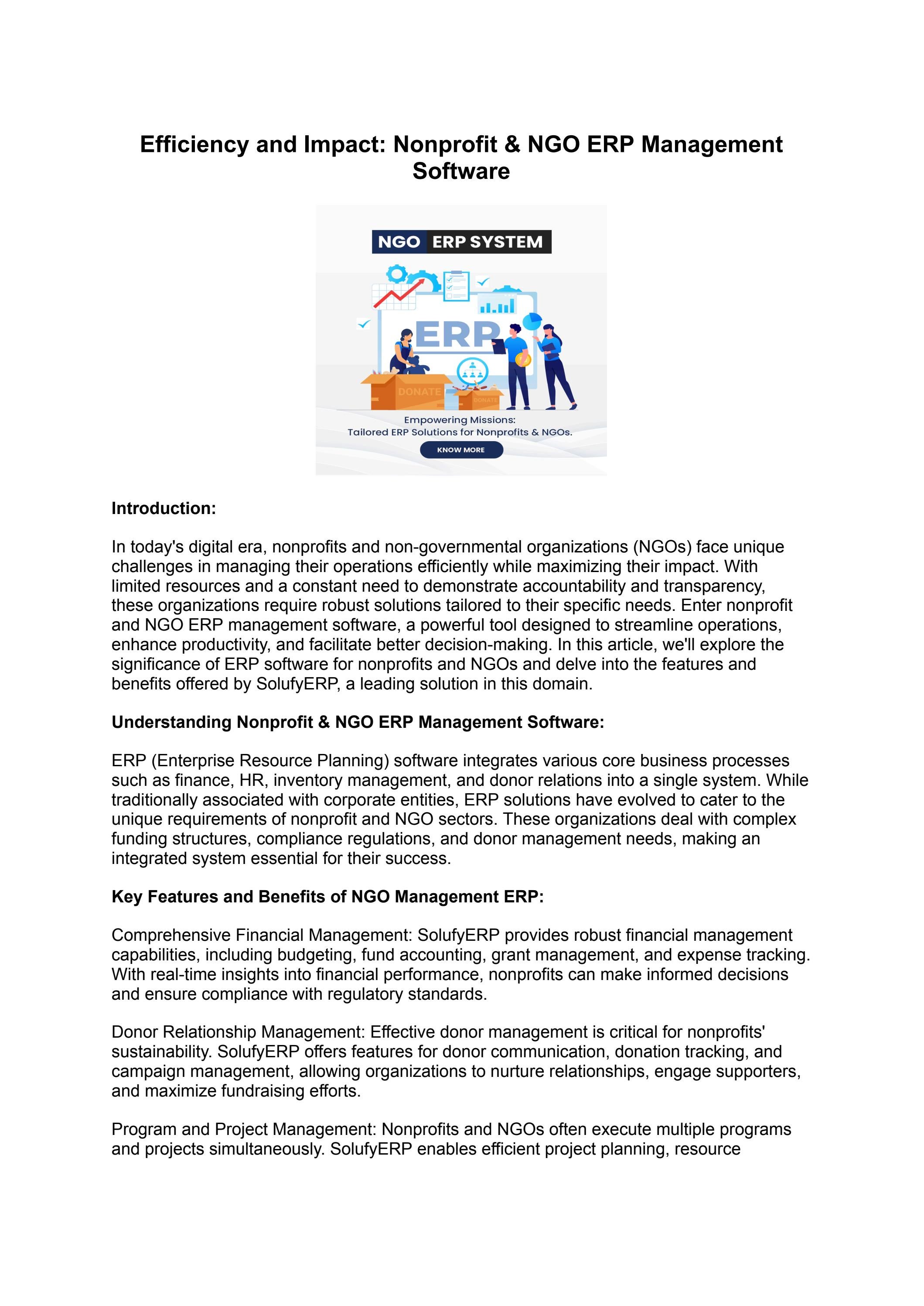 NGO ERP System by solufyerp - Issuu