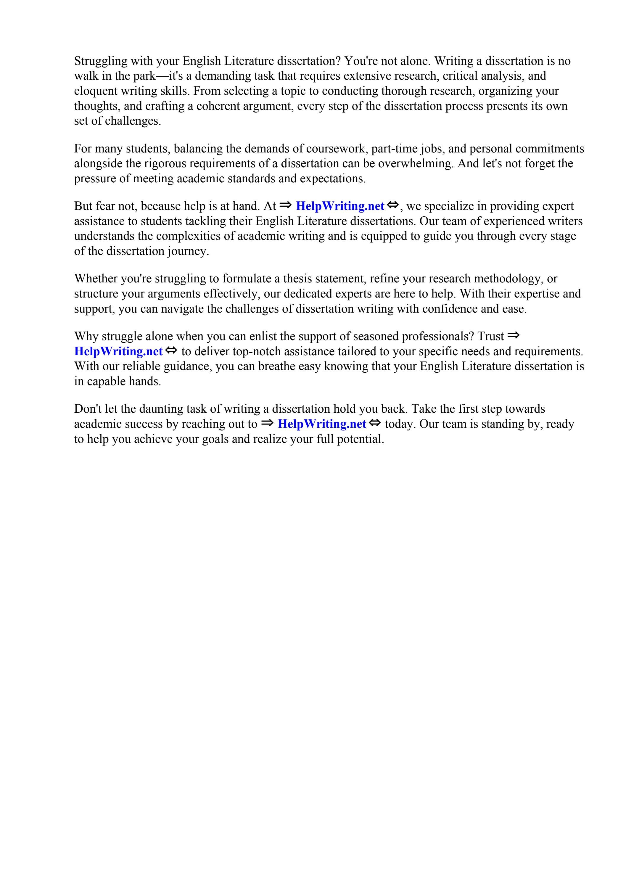 Dissertation Help English Literature by Kay Pritchett - Issuu