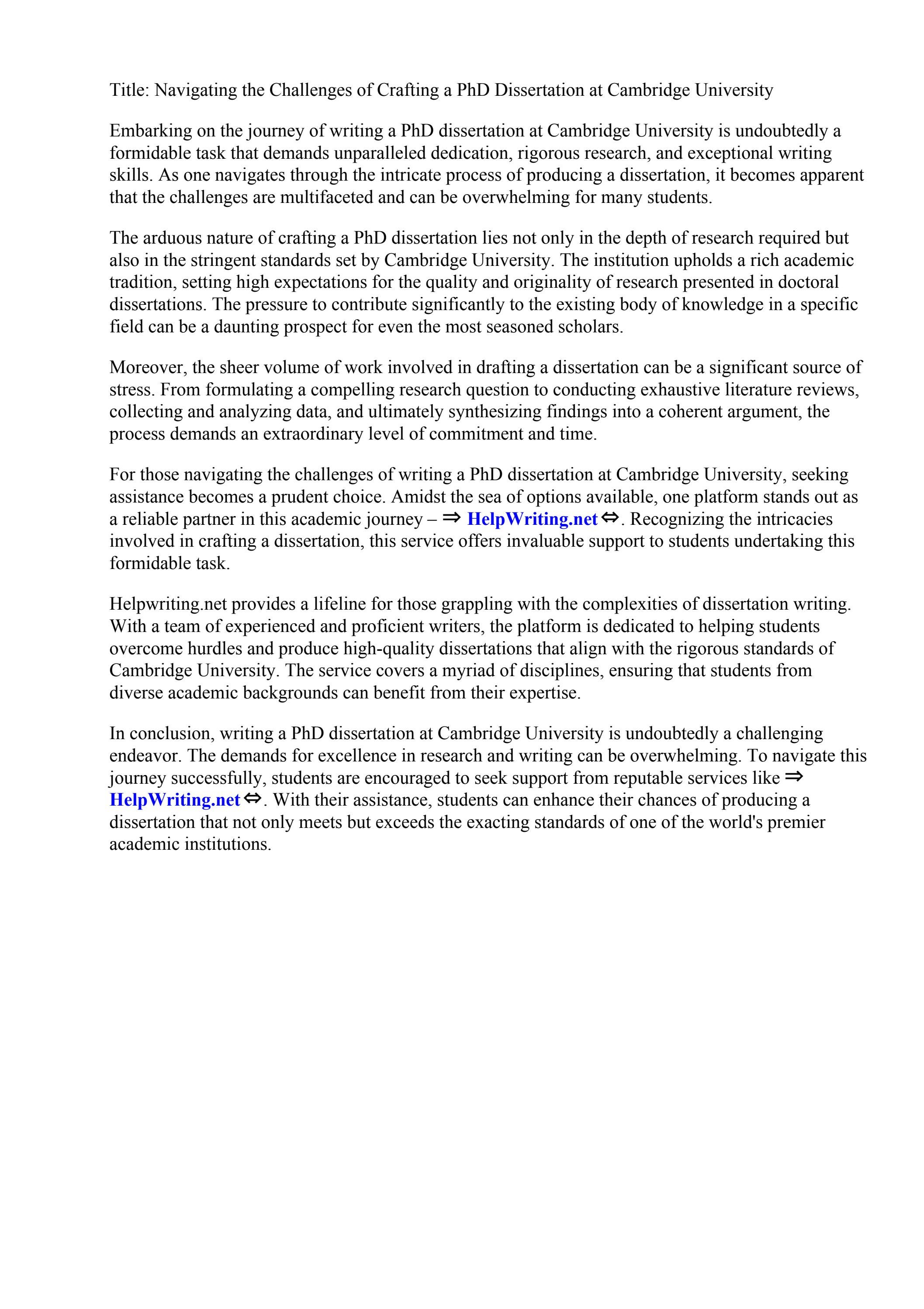 Phd Dissertation Cambridge University by Tracey Love - Issuu