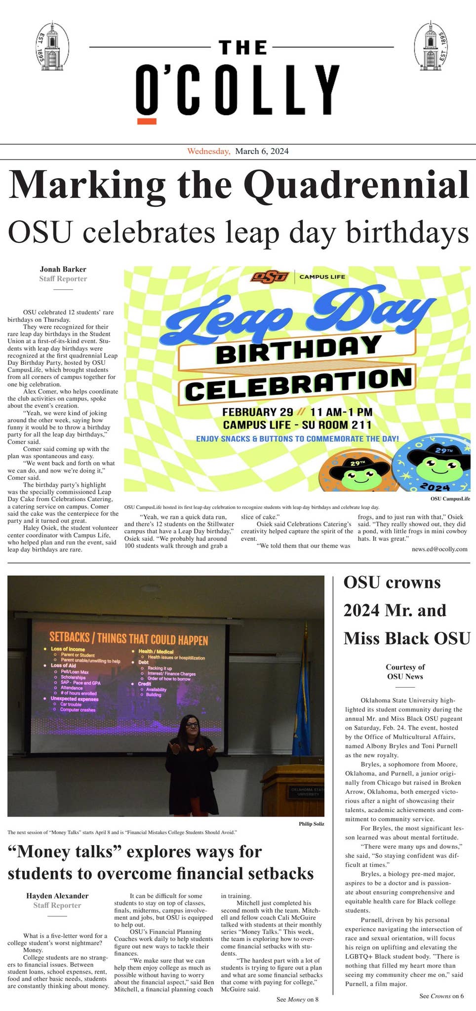 The O'Colly, Wednesday, March 6, 2024 by The O'Colly - Issuu