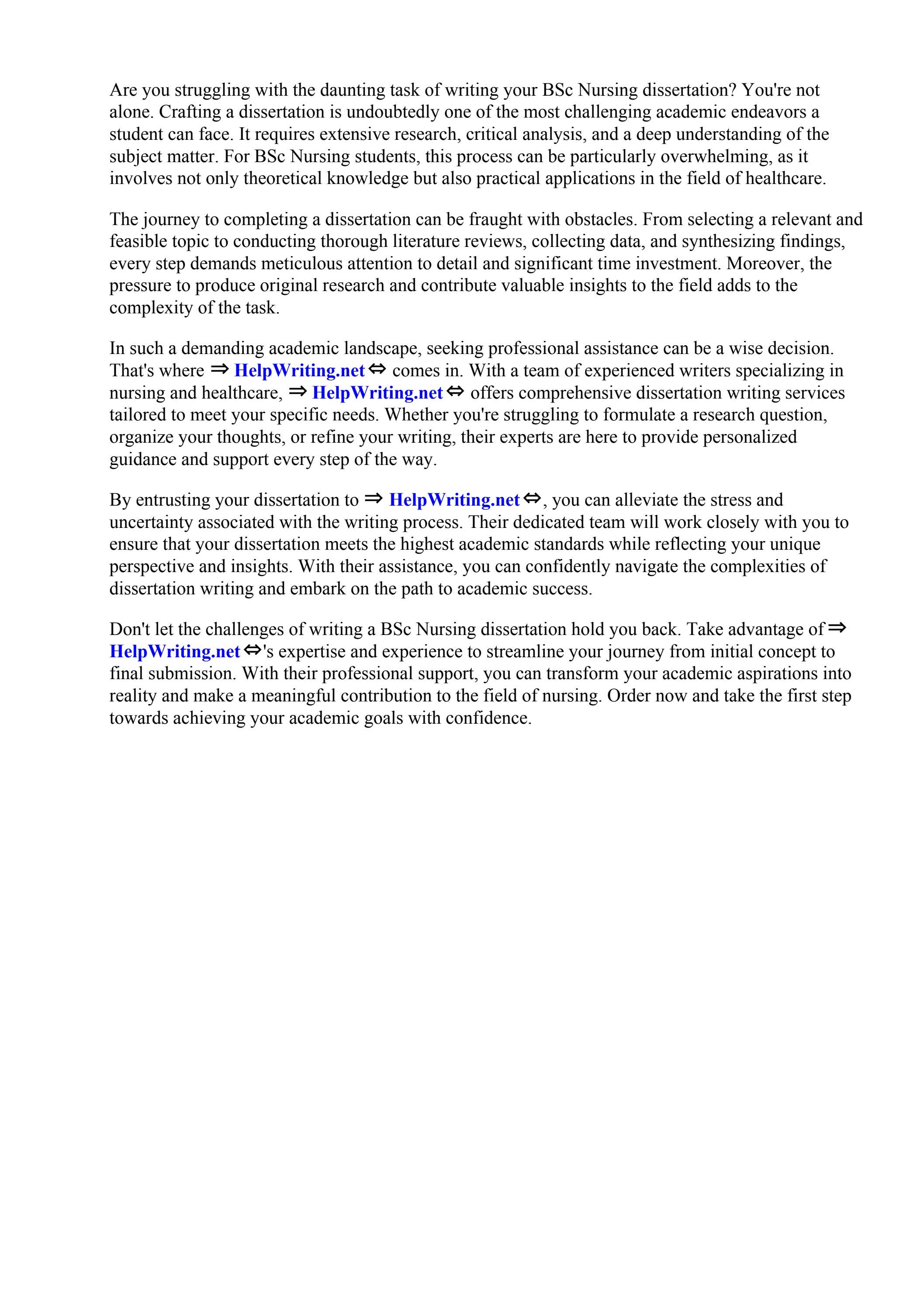 Bsc Nursing Dissertation Examples by Karen Parker - Issuu