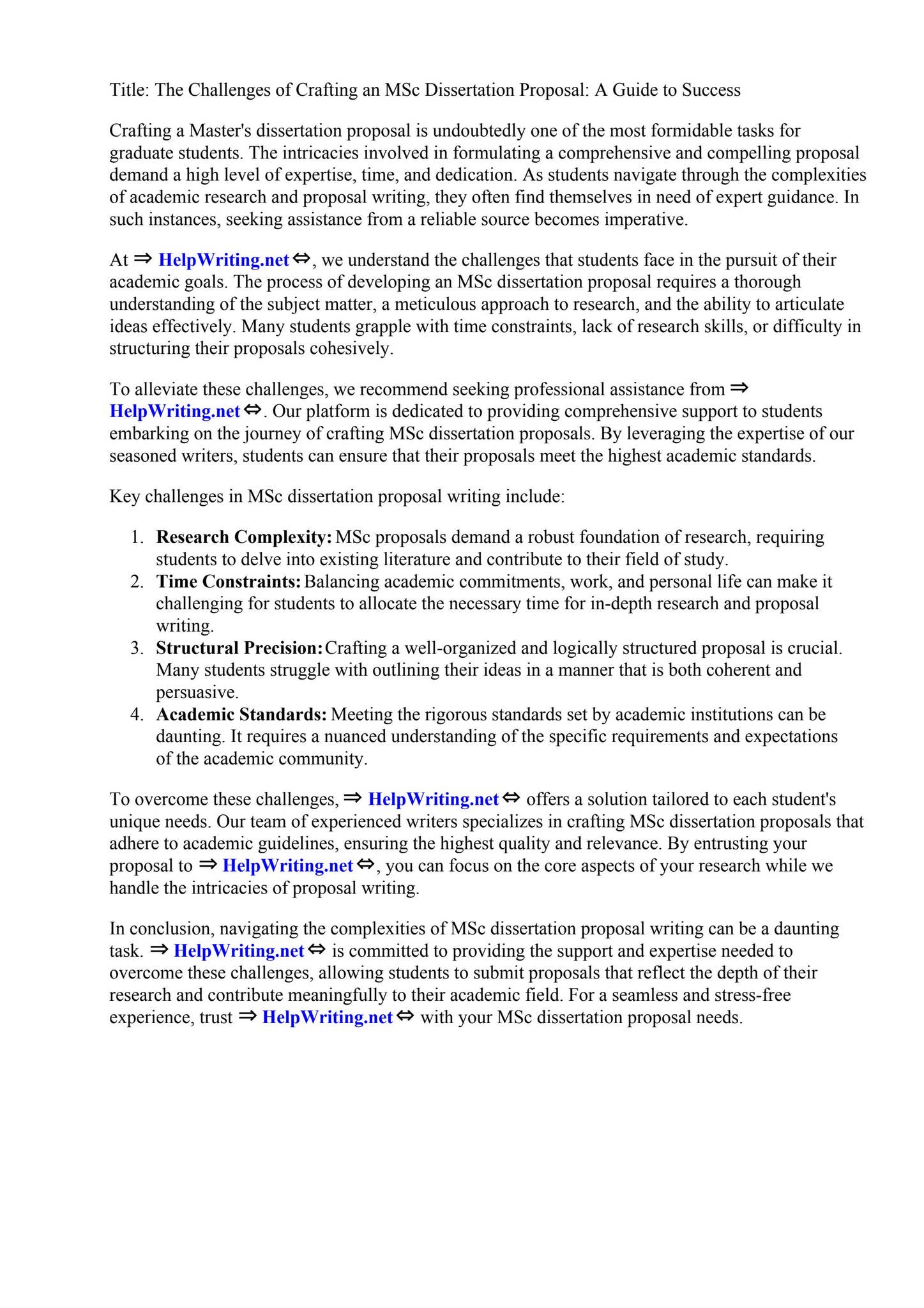 Msc Dissertation Proposal Sample by Jiao Higgins - Issuu