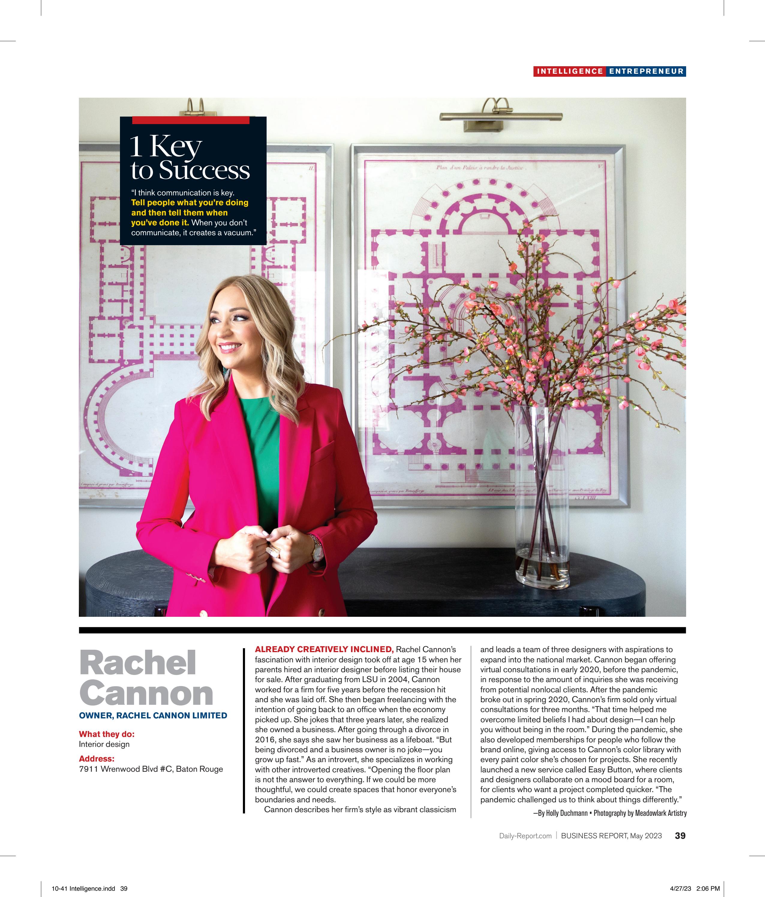 Entrepreneur Rachel Cannon by Baton Rouge Business Report - Issuu