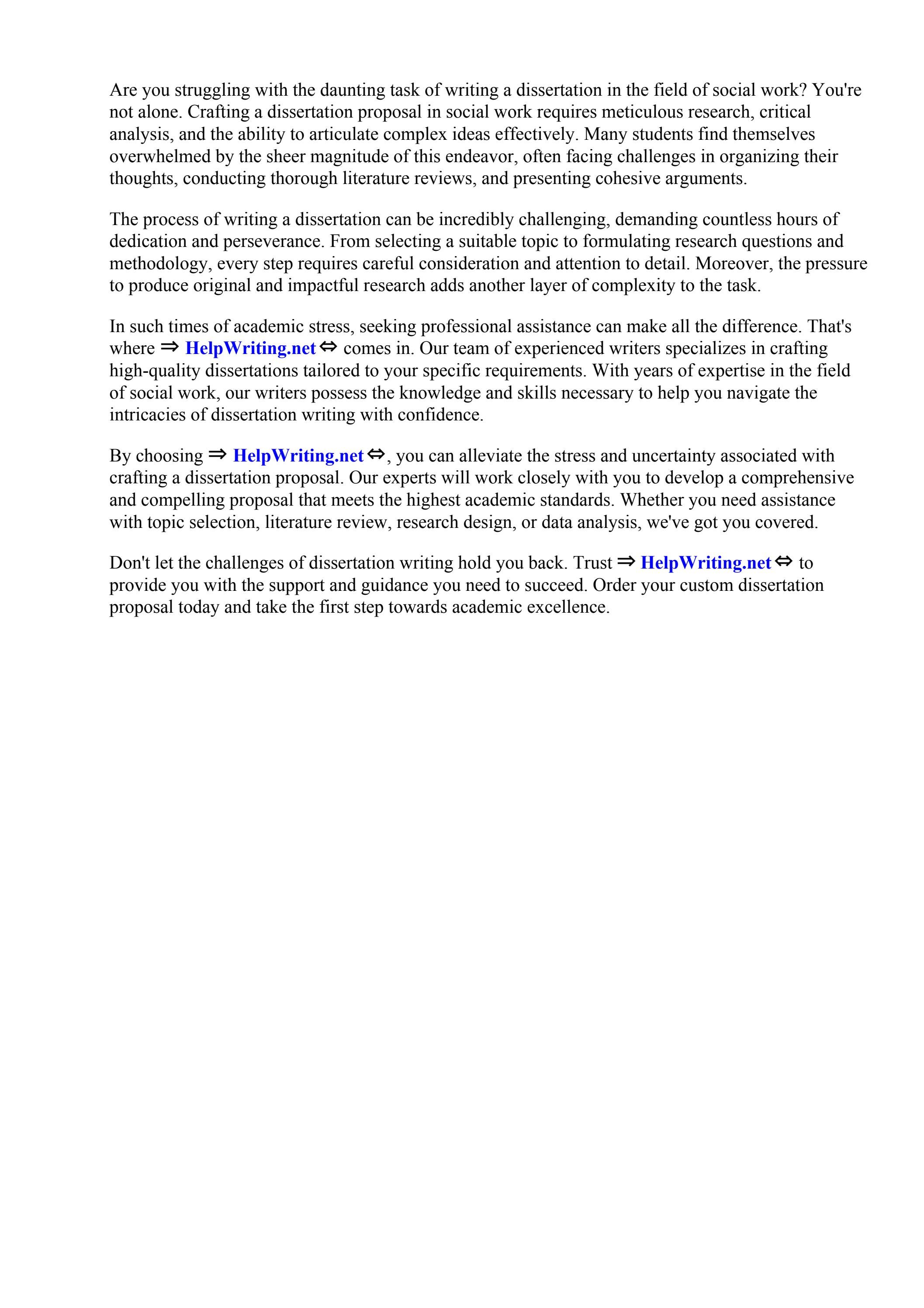 Sample Dissertation Proposal Social Work by Sierra Johnson - Issuu