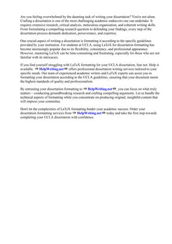 Ucla Dissertation Latex Template by Jessica Harris - Issuu