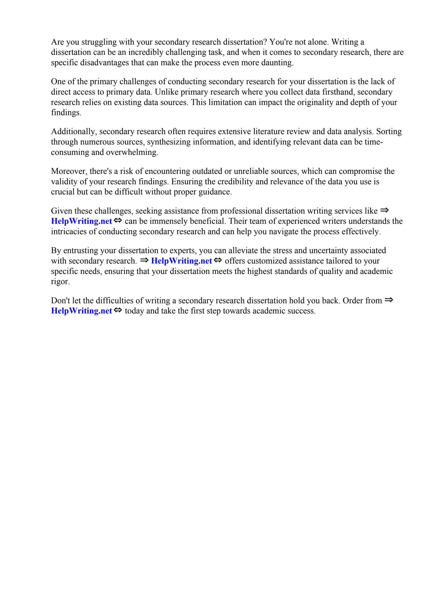 Secondary Research Dissertation Disadvantages by Stacy Centers - Issuu