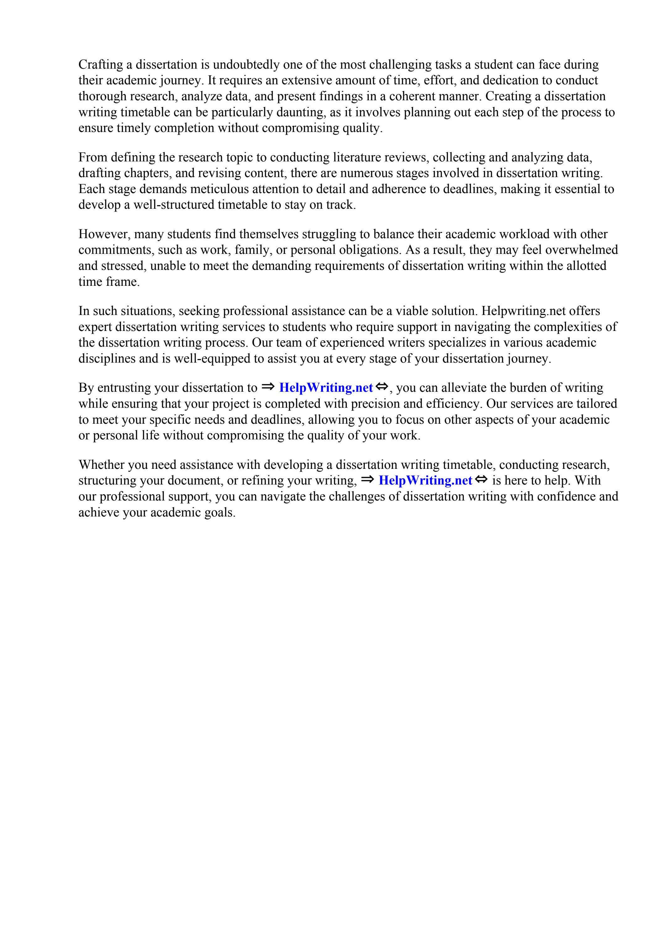 Dissertation Writing Timetable by Ashley Anderson - Issuu