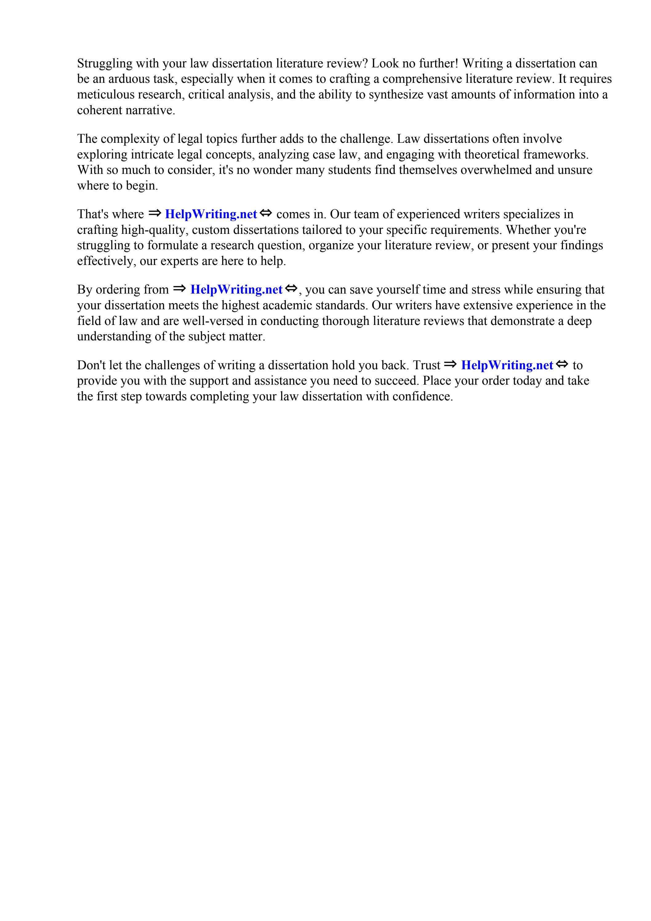 Law Dissertation Literature Review Example by Molly Hickem - Issuu