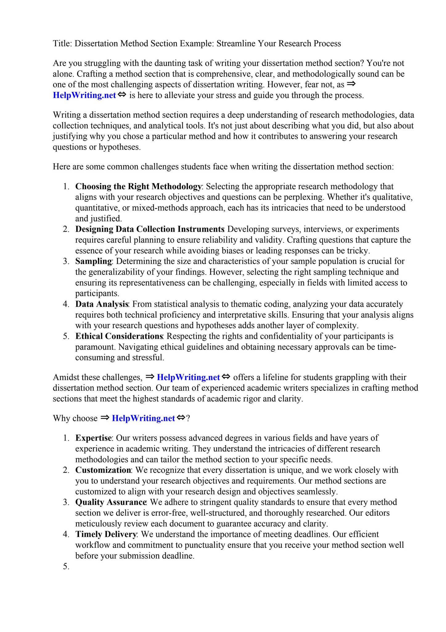 Dissertation Method Section Example by Tina Roberson - Issuu