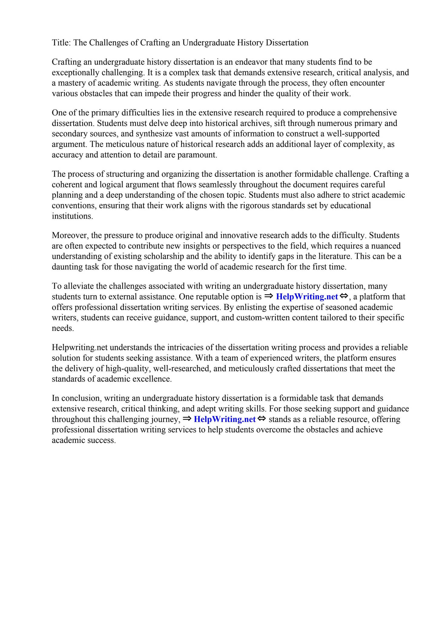 Undergraduate History Dissertation Examples by Ciara Dam - Issuu