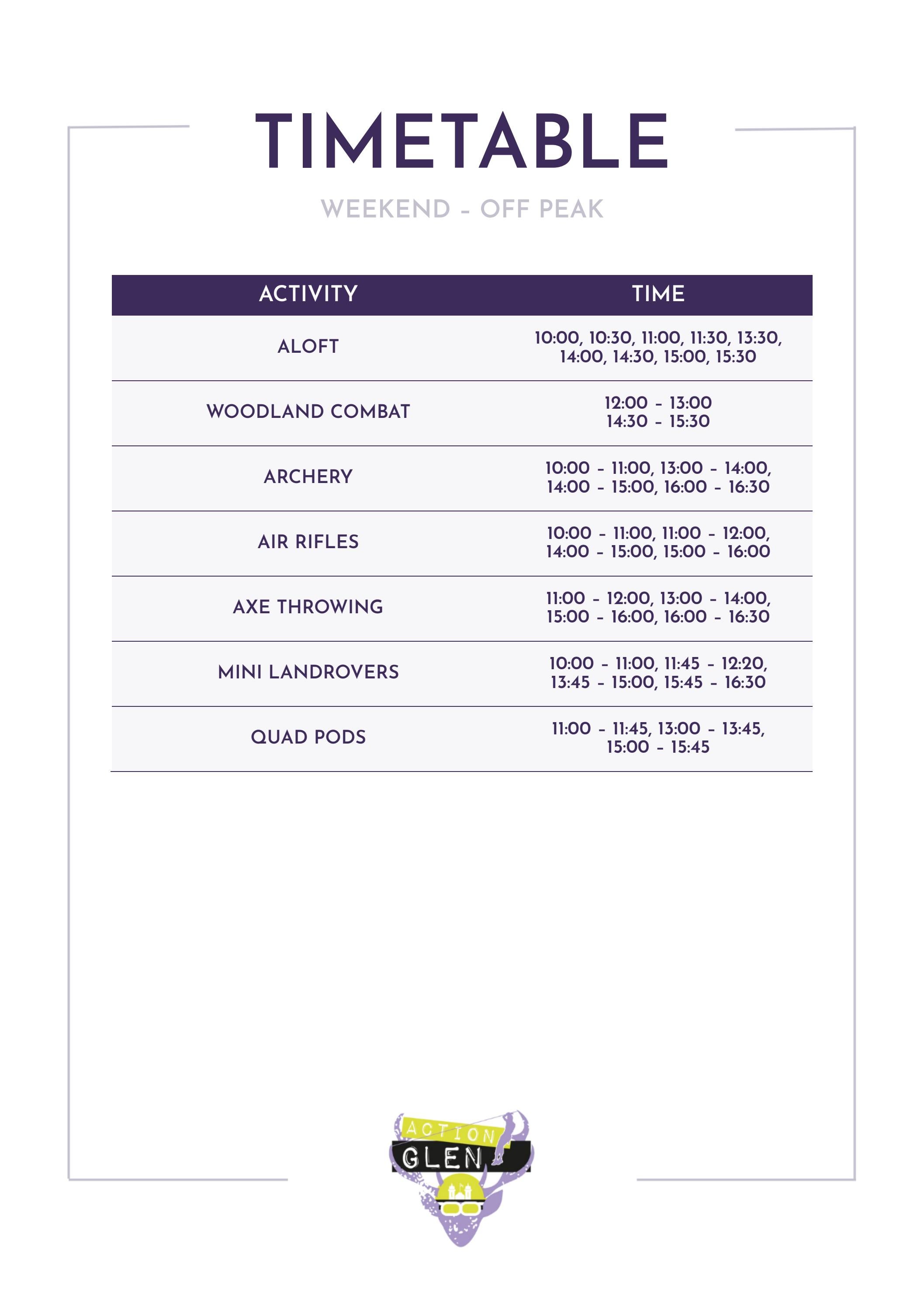 Action Glen Timetable by Crieff Hydro - Issuu