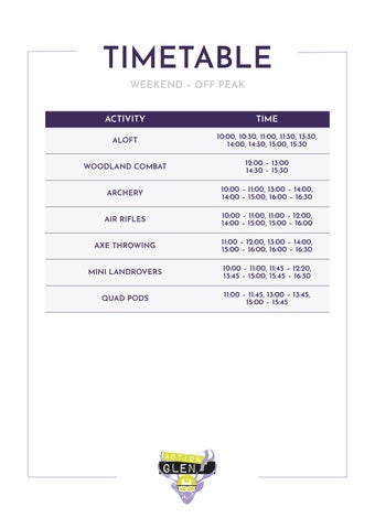Action Glen Timetable by Crieff Hydro - Issuu