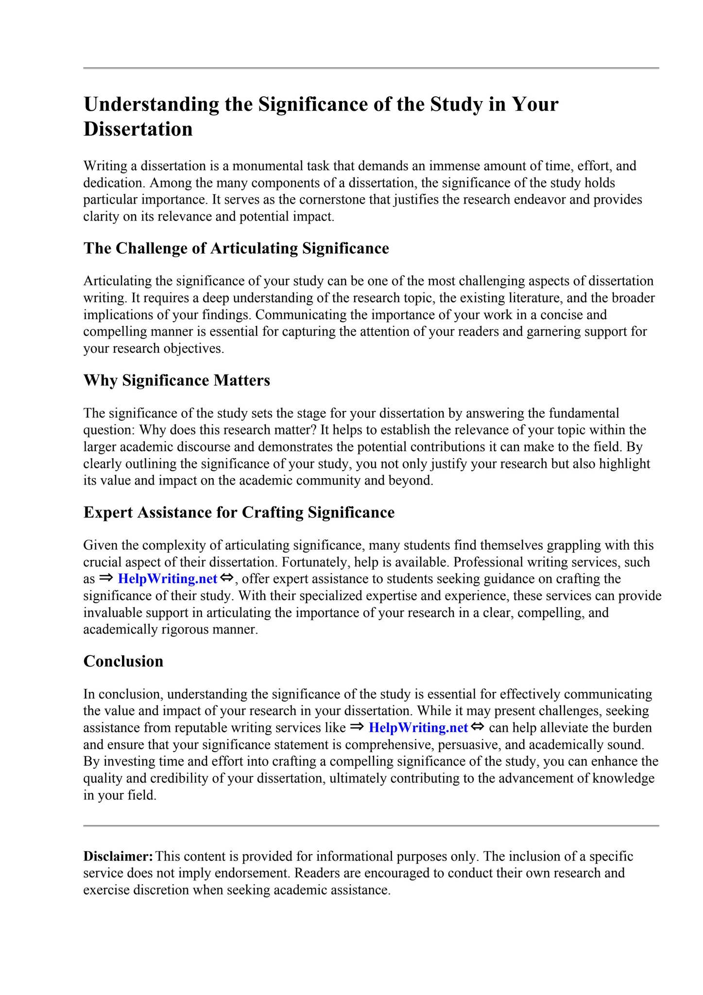 Sample Significance Of The Study In Dissertation by Amanda Blood - Issuu