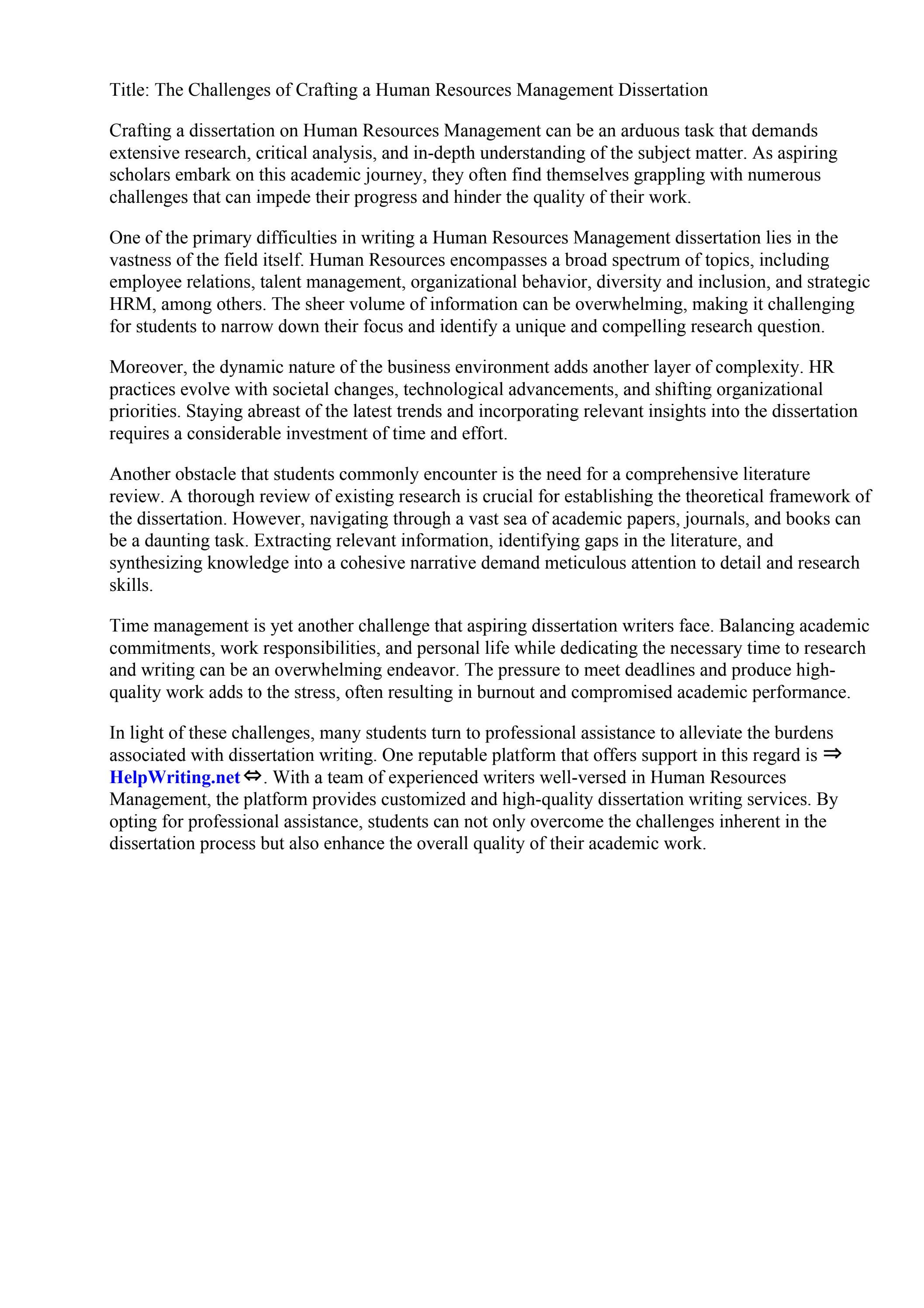 Human Resources Management Dissertation Topics by Nalda Guzman - Issuu