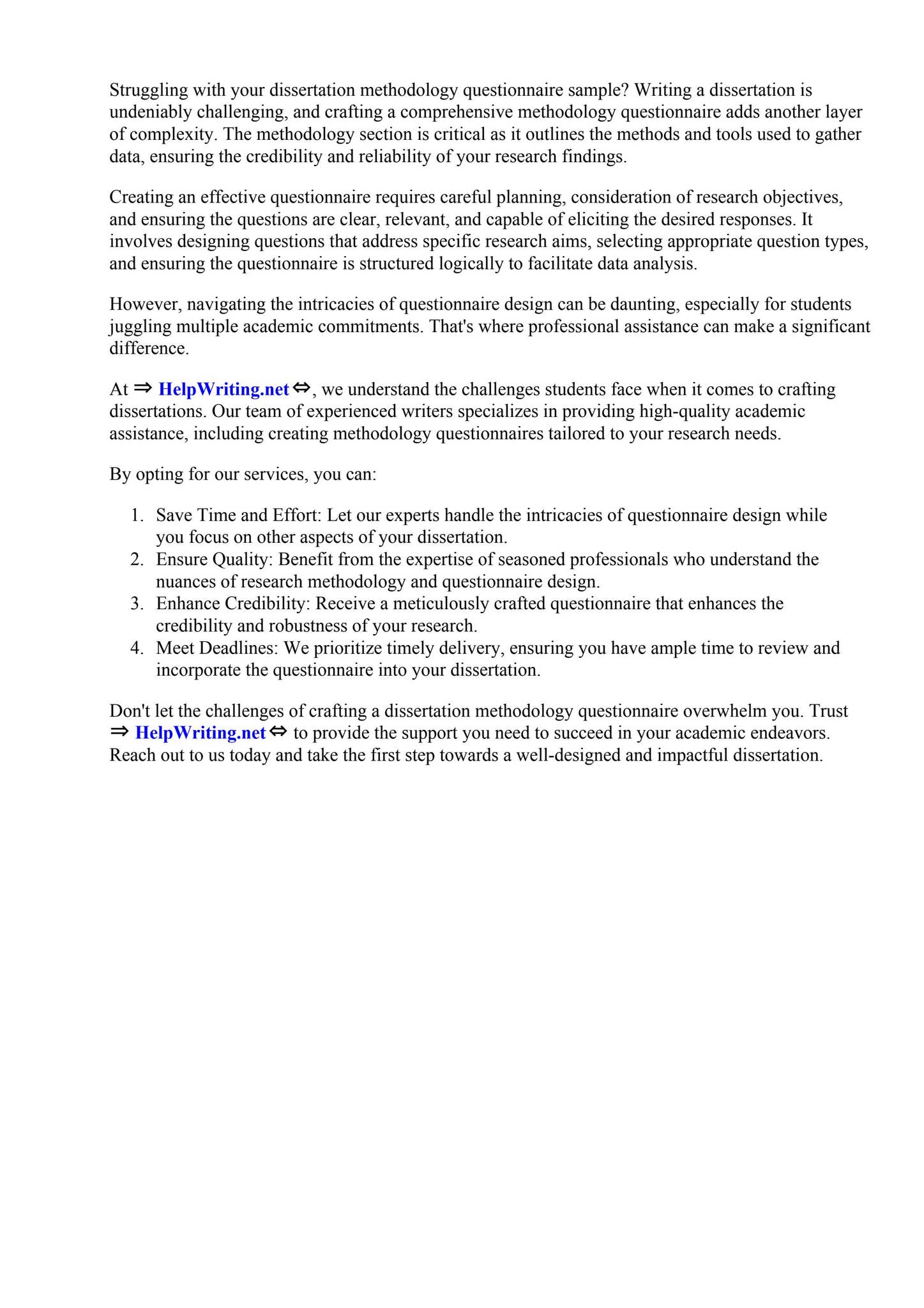 Dissertation Methodology Questionnaire Sample by Barbara Davis - Issuu