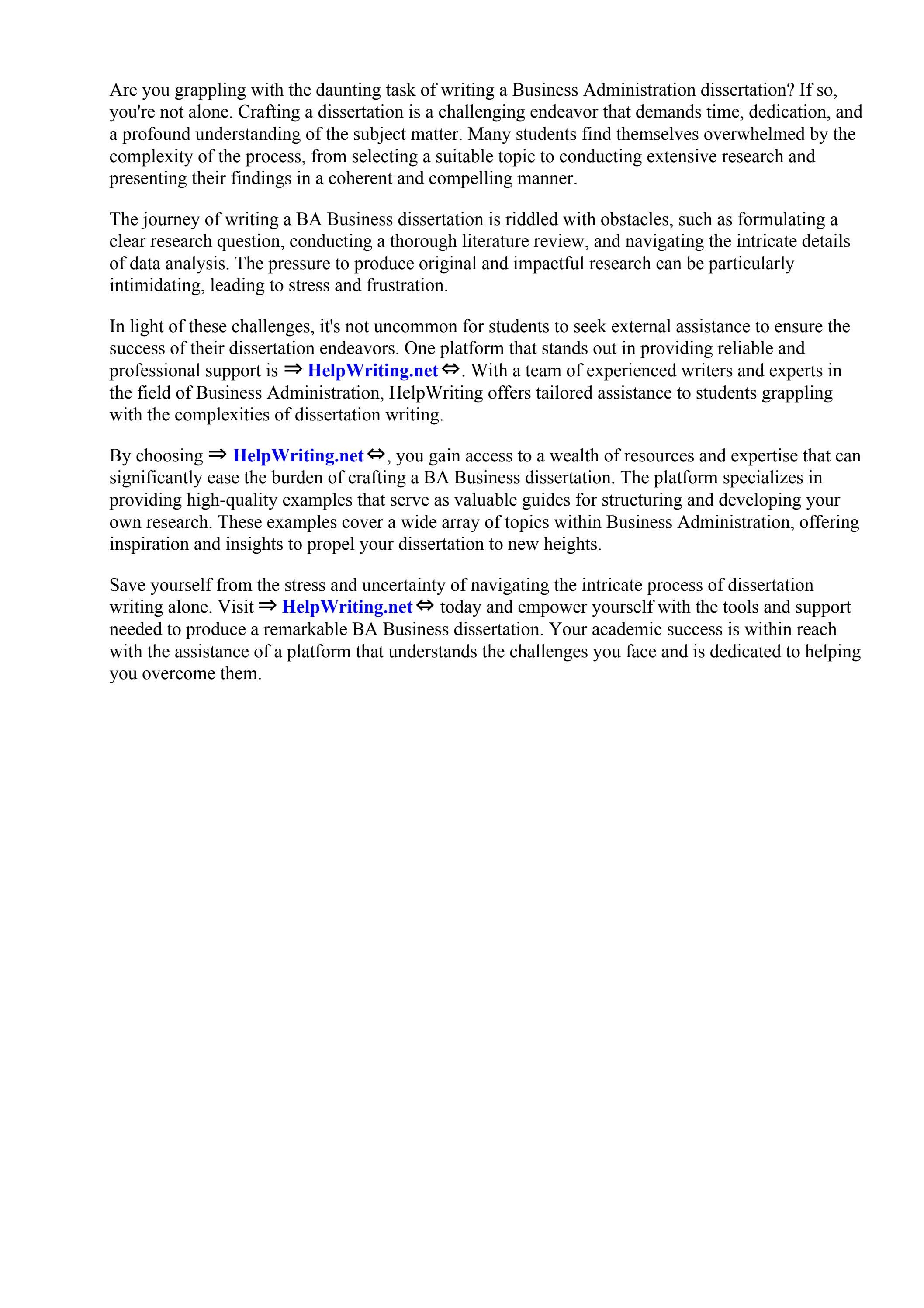 Ba Business Dissertation Examples by Shelley Anderson - Issuu