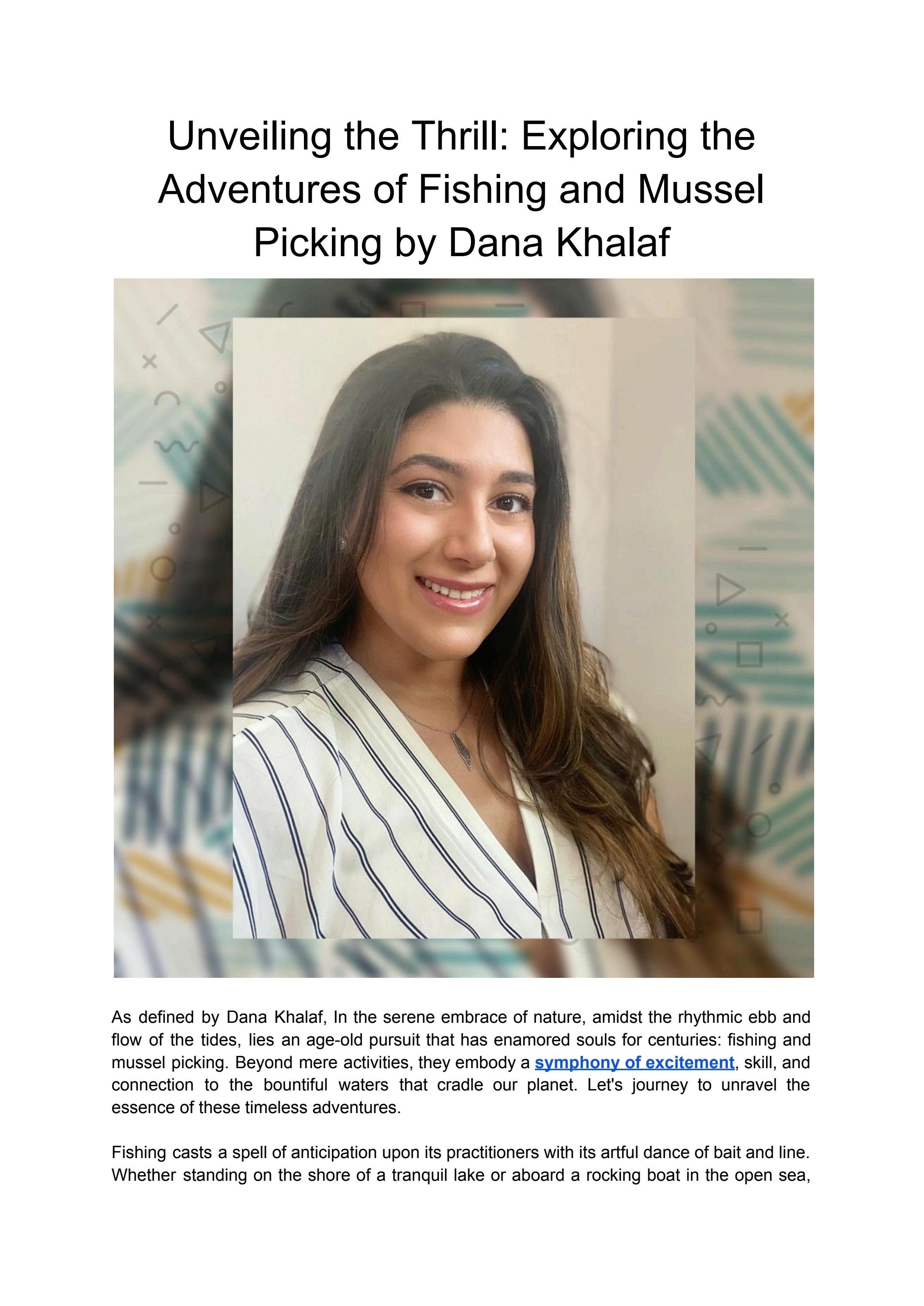 Adventures of Fishing and Mussel Picking by Dana Khalaf - Issuu