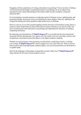 Example Psychology Dissertation Layout by Lynn Johnson - Issuu