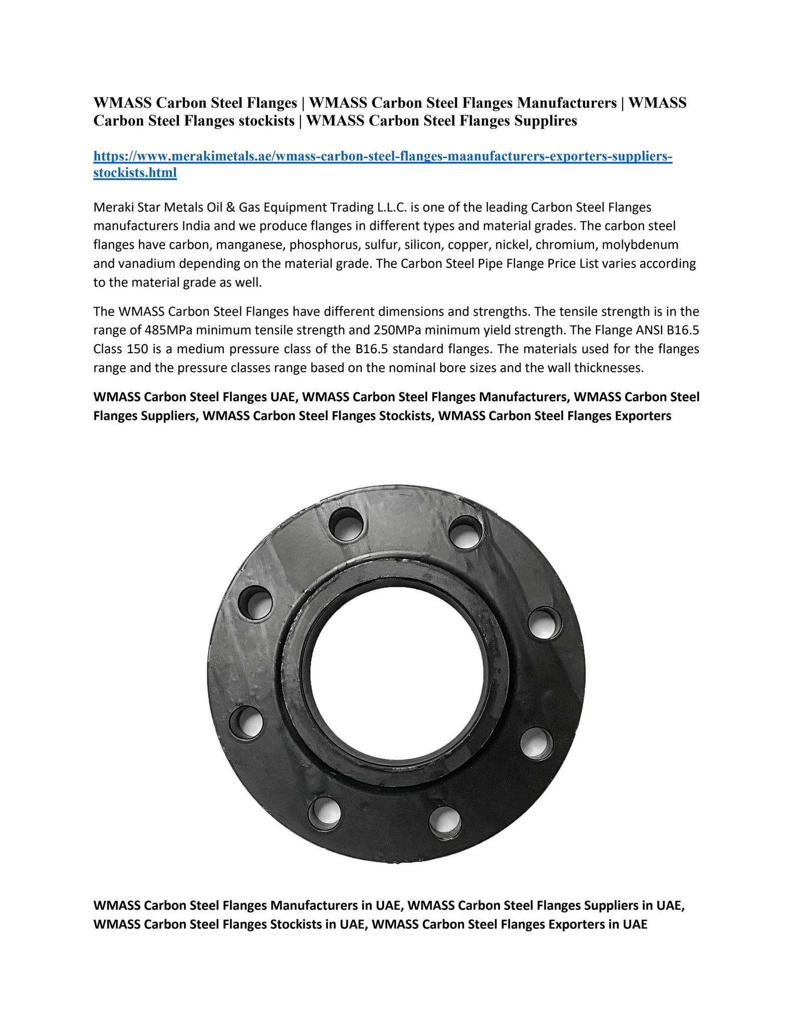 wmass flanges in uae by Meraki Metals - Issuu
