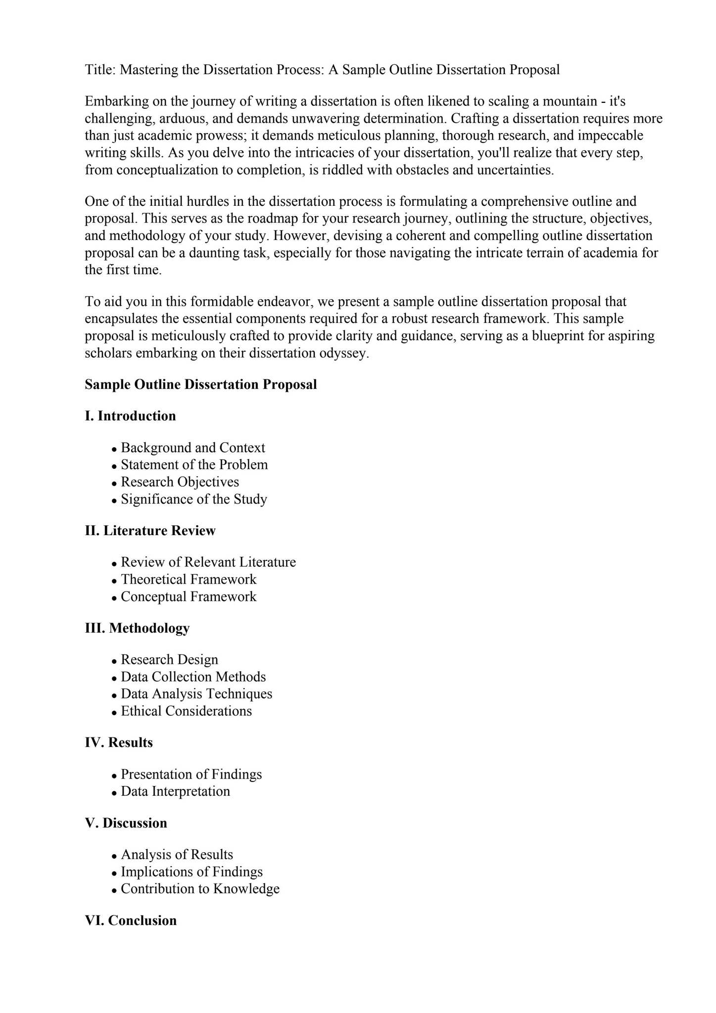 Sample Outline Dissertation Proposal by Candy Tanner - Issuu