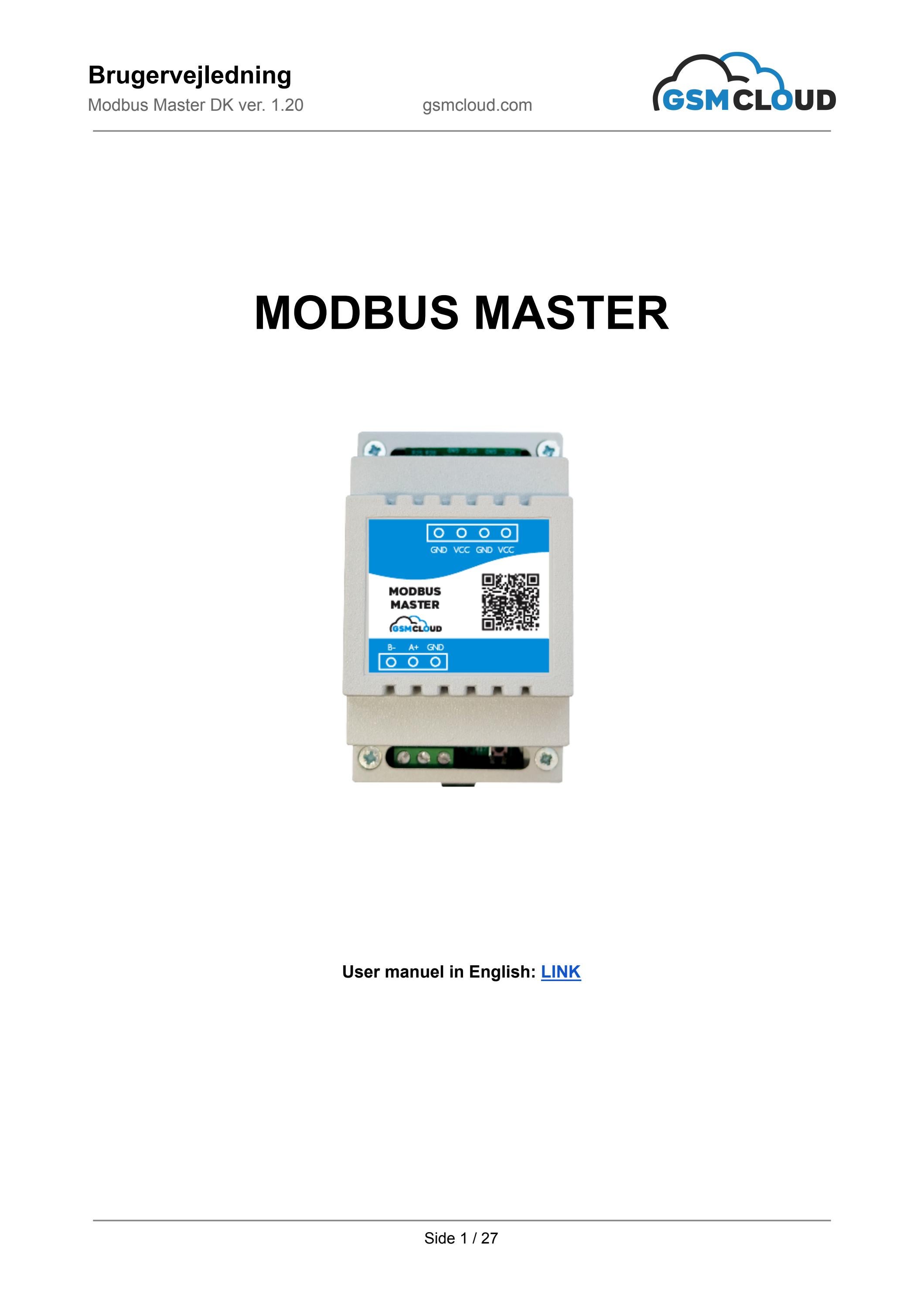 Modbus Master DK vejledning - GSM Cloud by GSM Teknik - Issuu