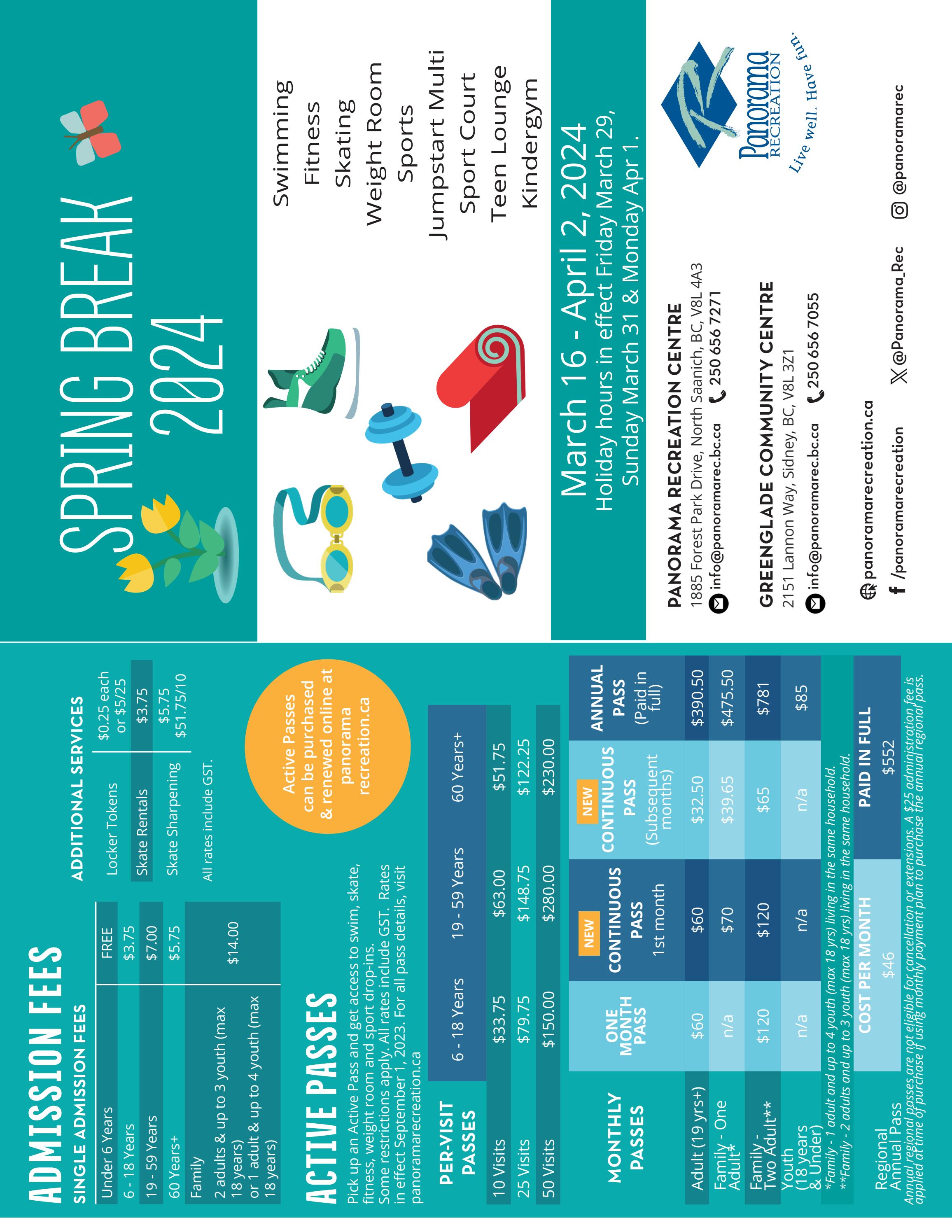 Panorama Recreation Spring Break 2024 Schedule by Panorama Recreation ...