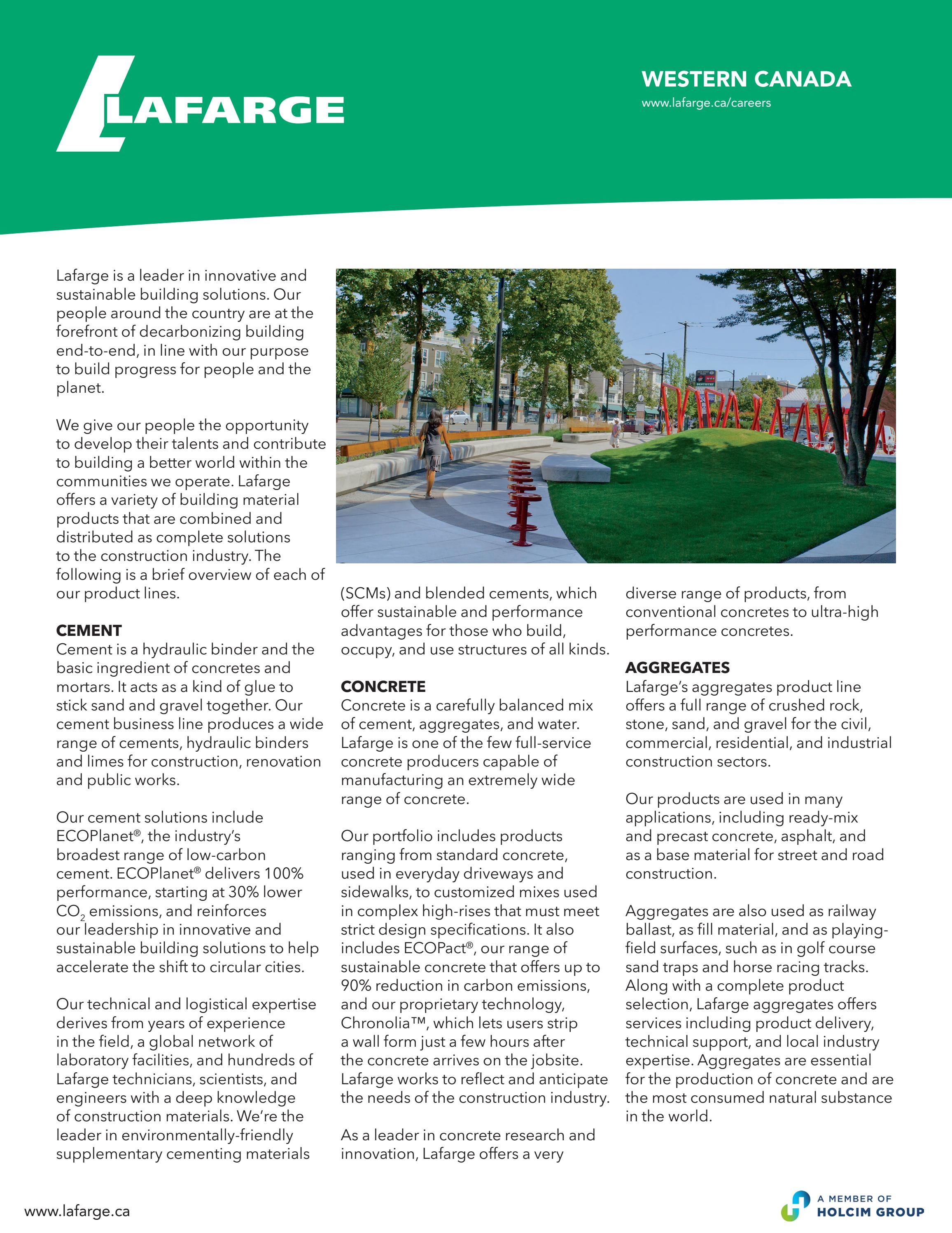 Summary - Product lines_Lafarge Canada_Western Canada by Lafarge Canada ...