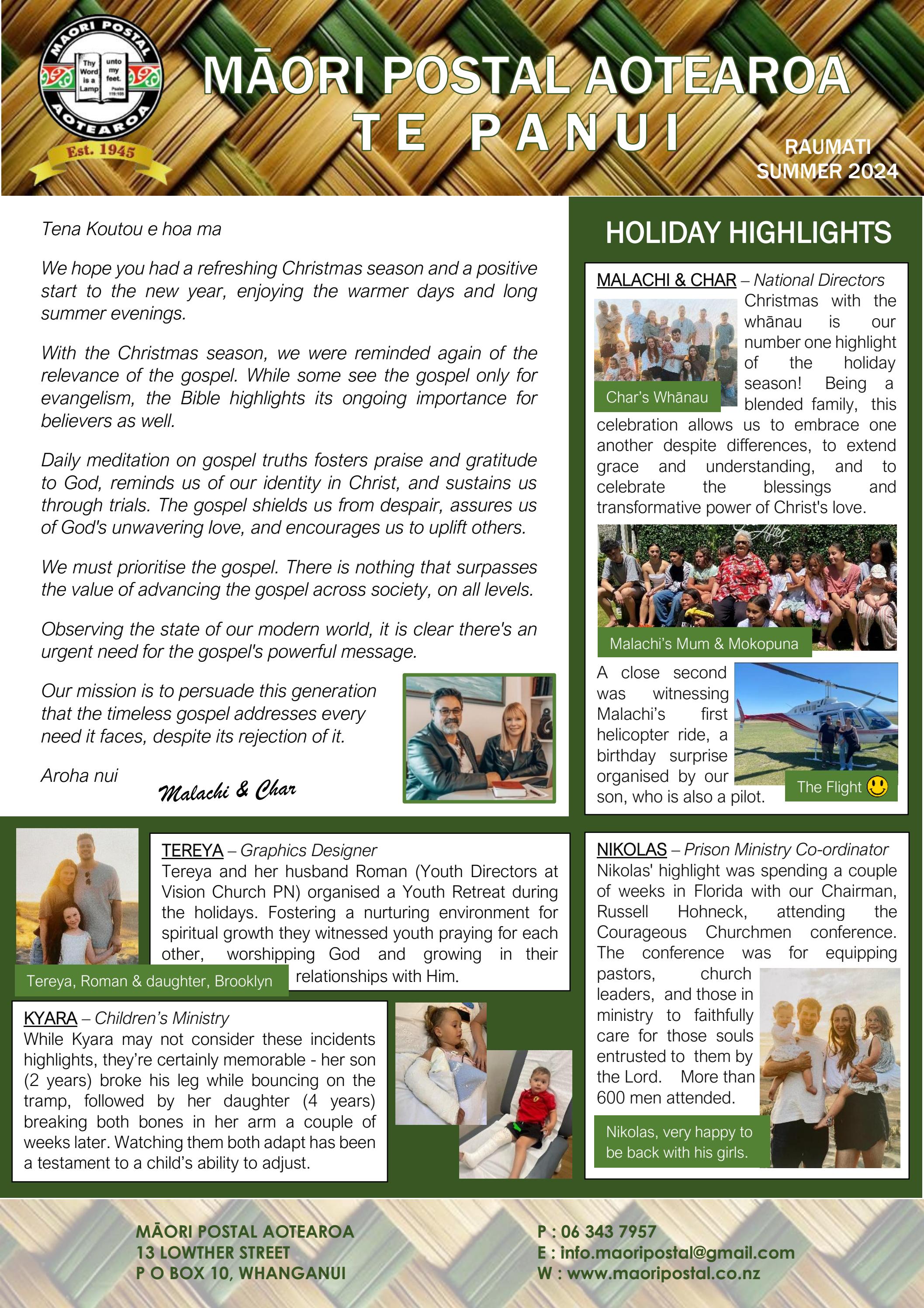 Te Panui, Raumati 2024 by Maori Postal Aotearoa - Issuu