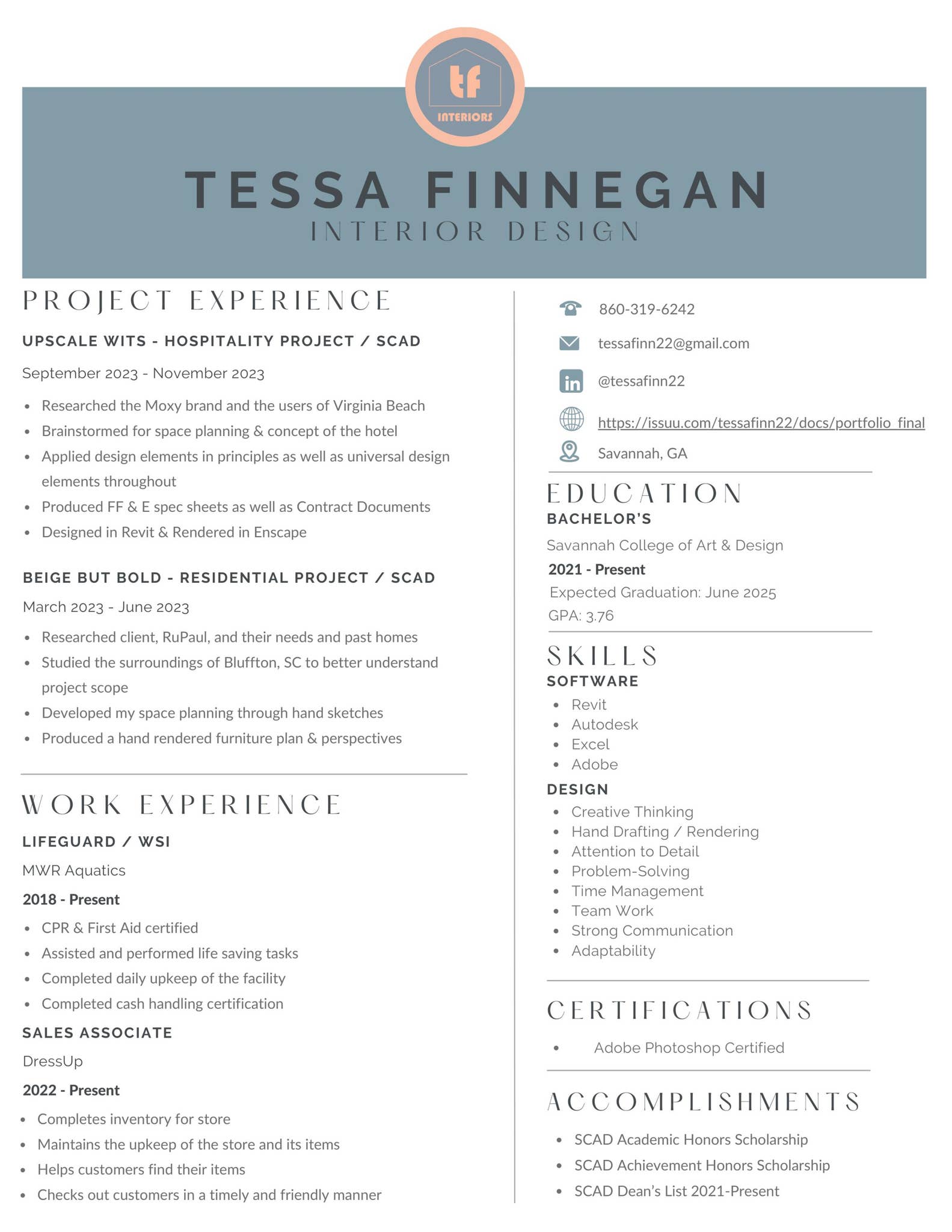 TESSA FINNEGAN - RESUME by Tessa Finnegan - Issuu
