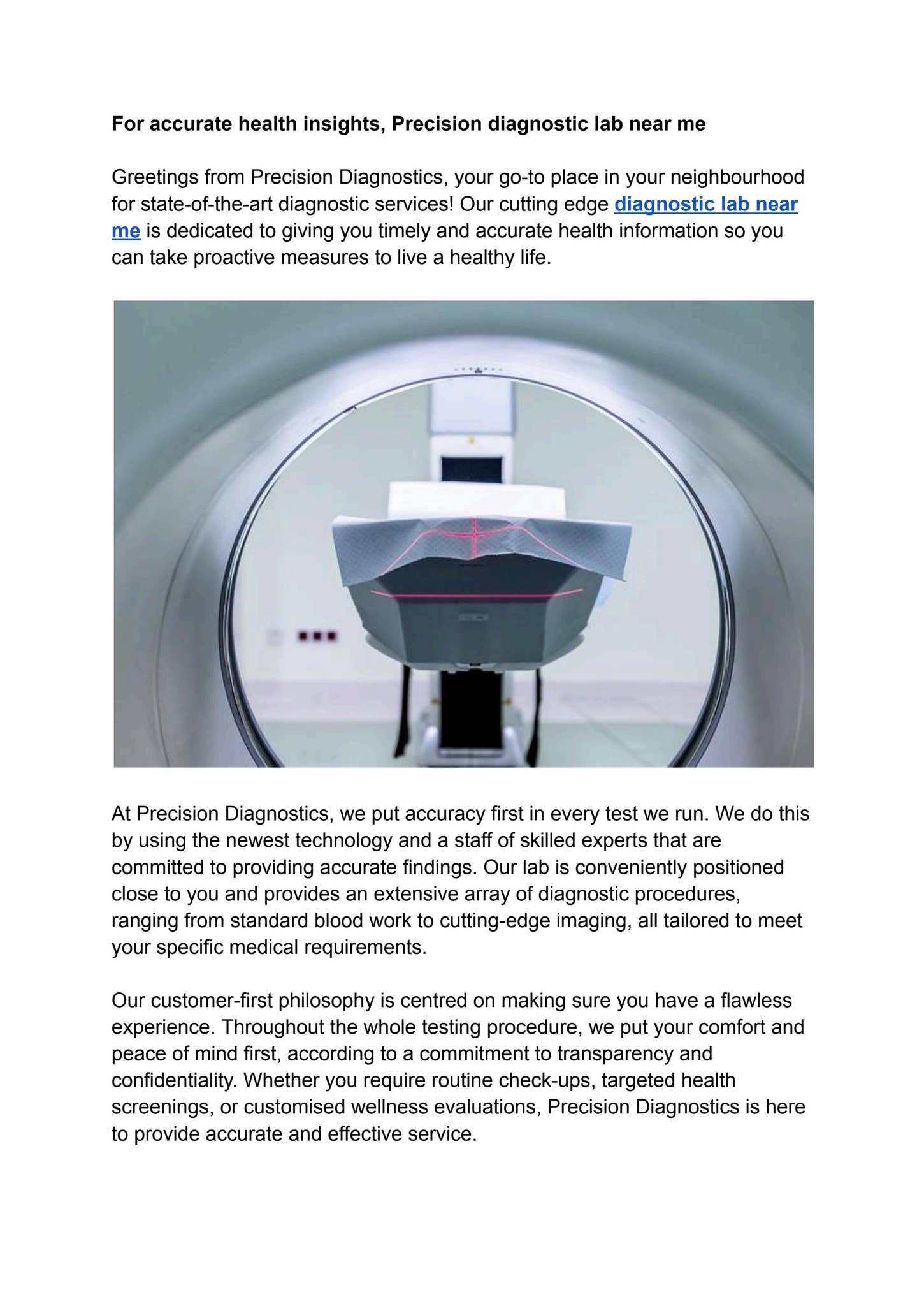 For accurate health insights, Precision diagnostic lab near me by ...