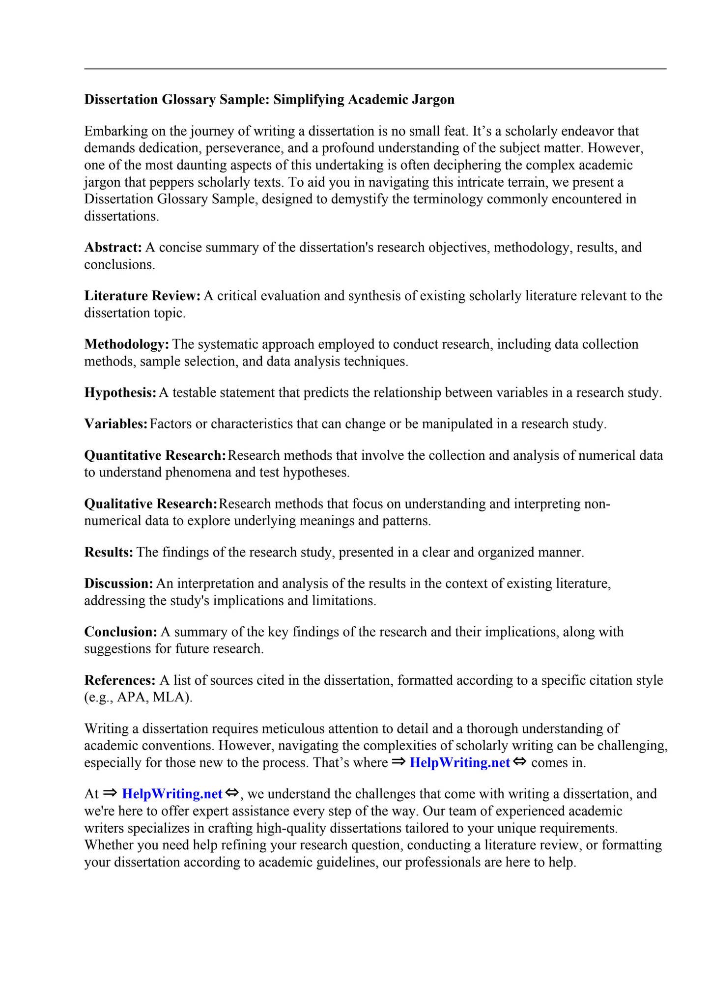 Dissertation Glossary Sample by Carmen Lasatin - Issuu