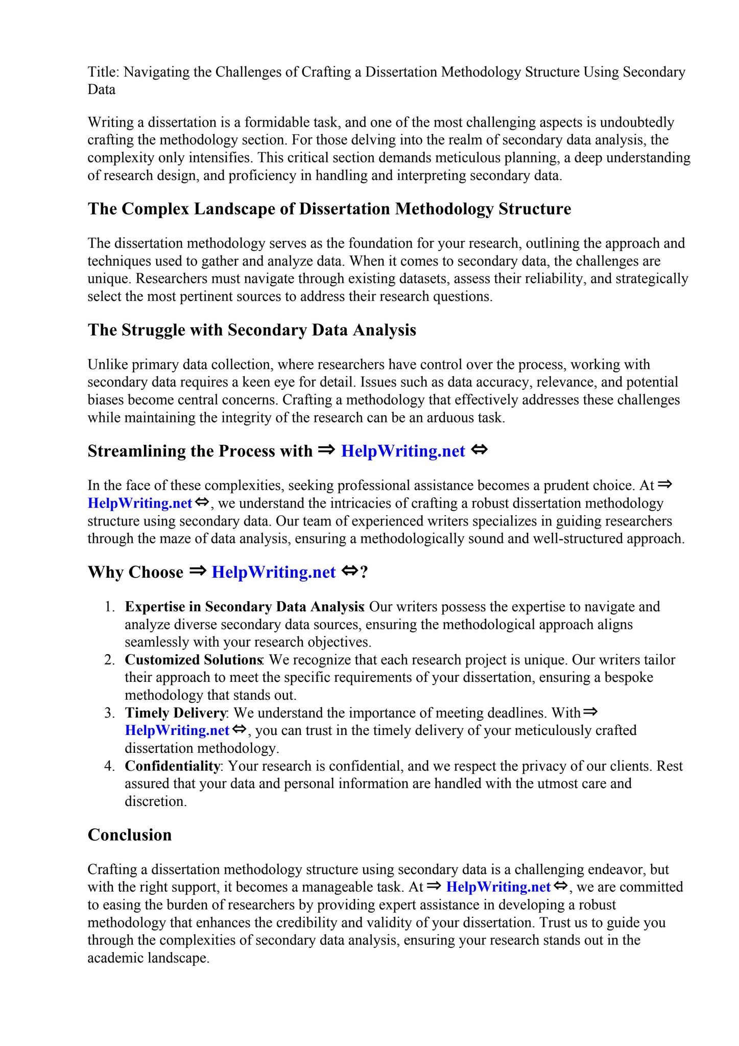 Dissertation Methodology Structure Secondary Data by Brooke Shen - Issuu