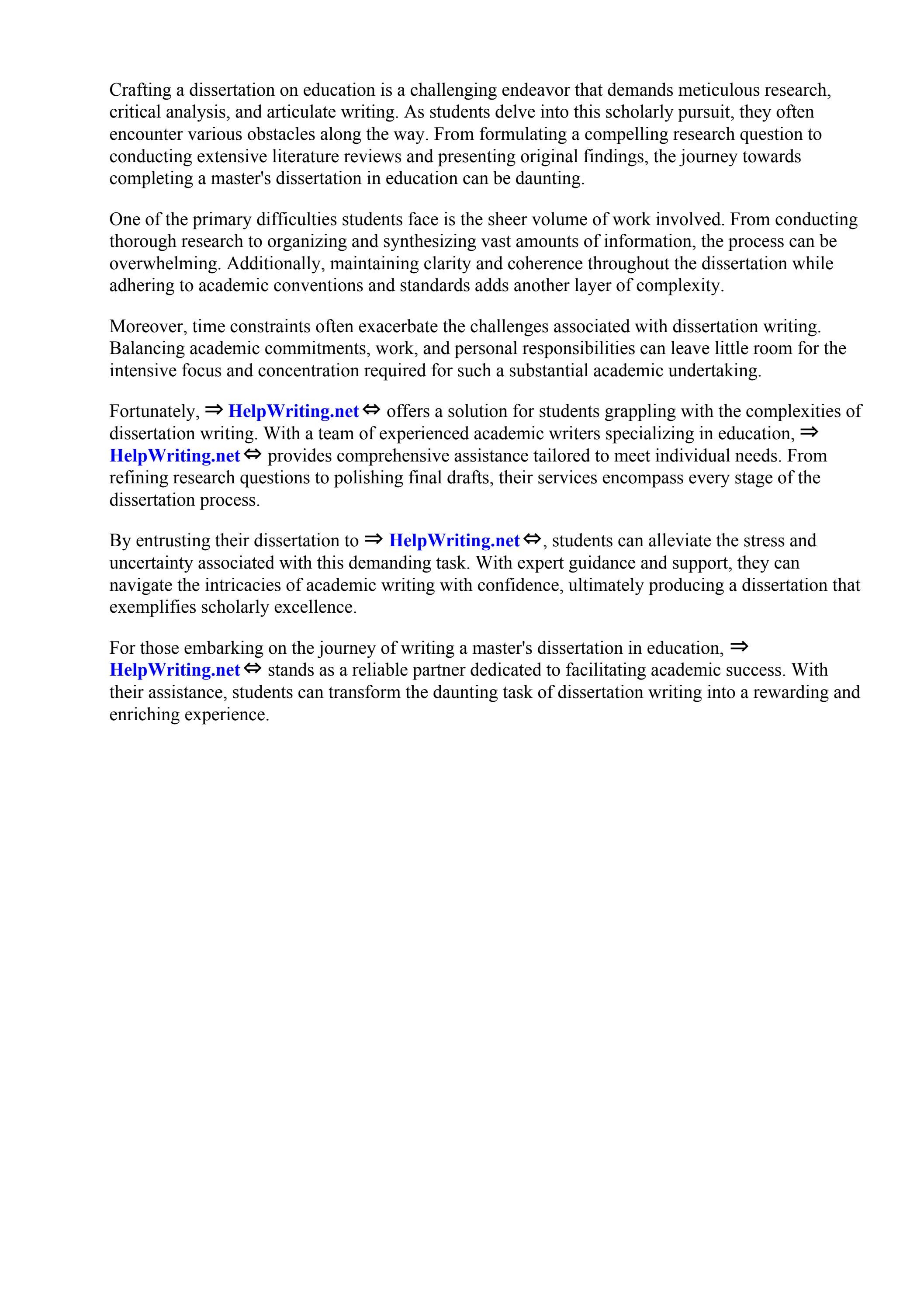 Ma Dissertation Education Examples by Kristine Love - Issuu