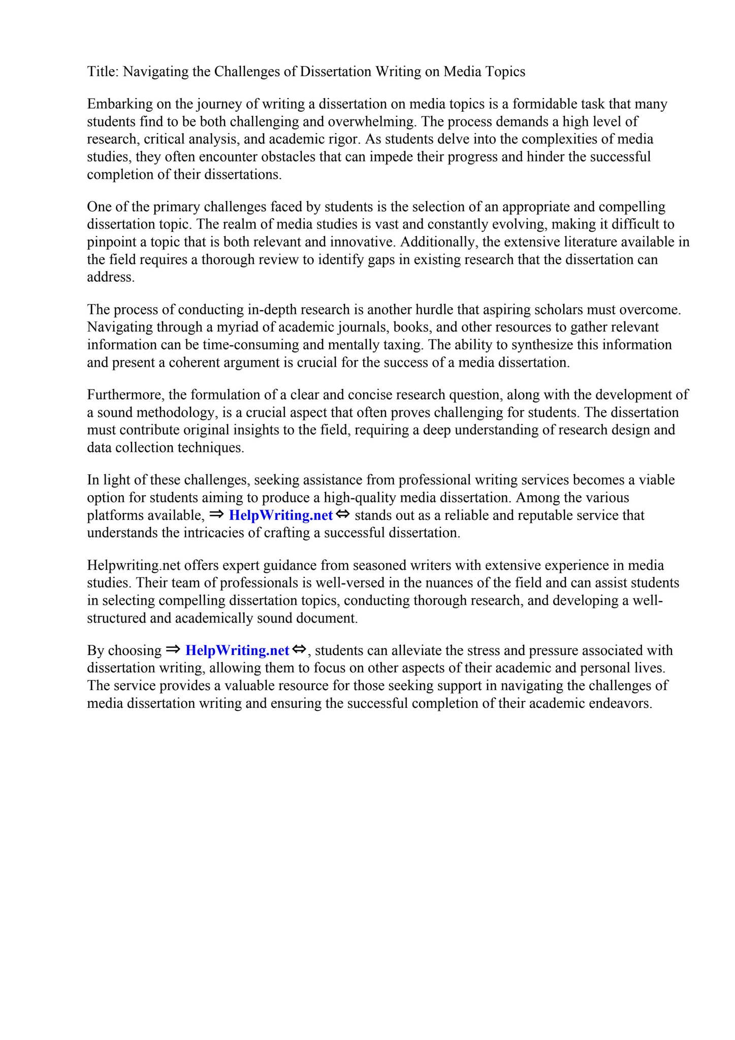 Dissertation Topics On Media by Michelle Salim - Issuu