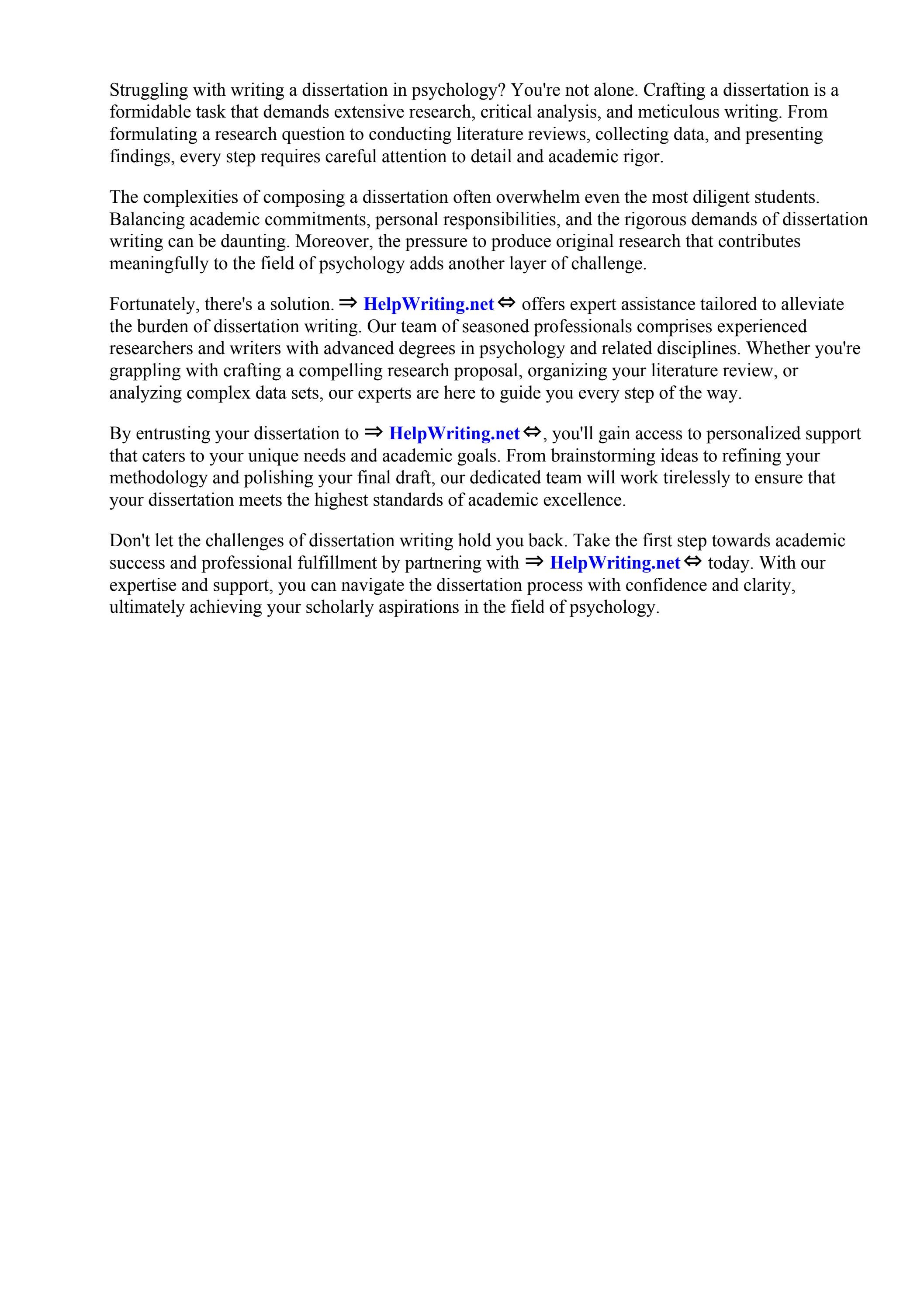 Dissertation Example Psychology by Lisa Lemoine - Issuu